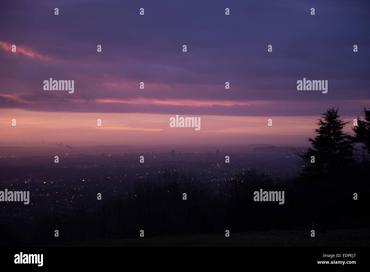 Sunrise over Cardiff City Stock Photo - Alamy