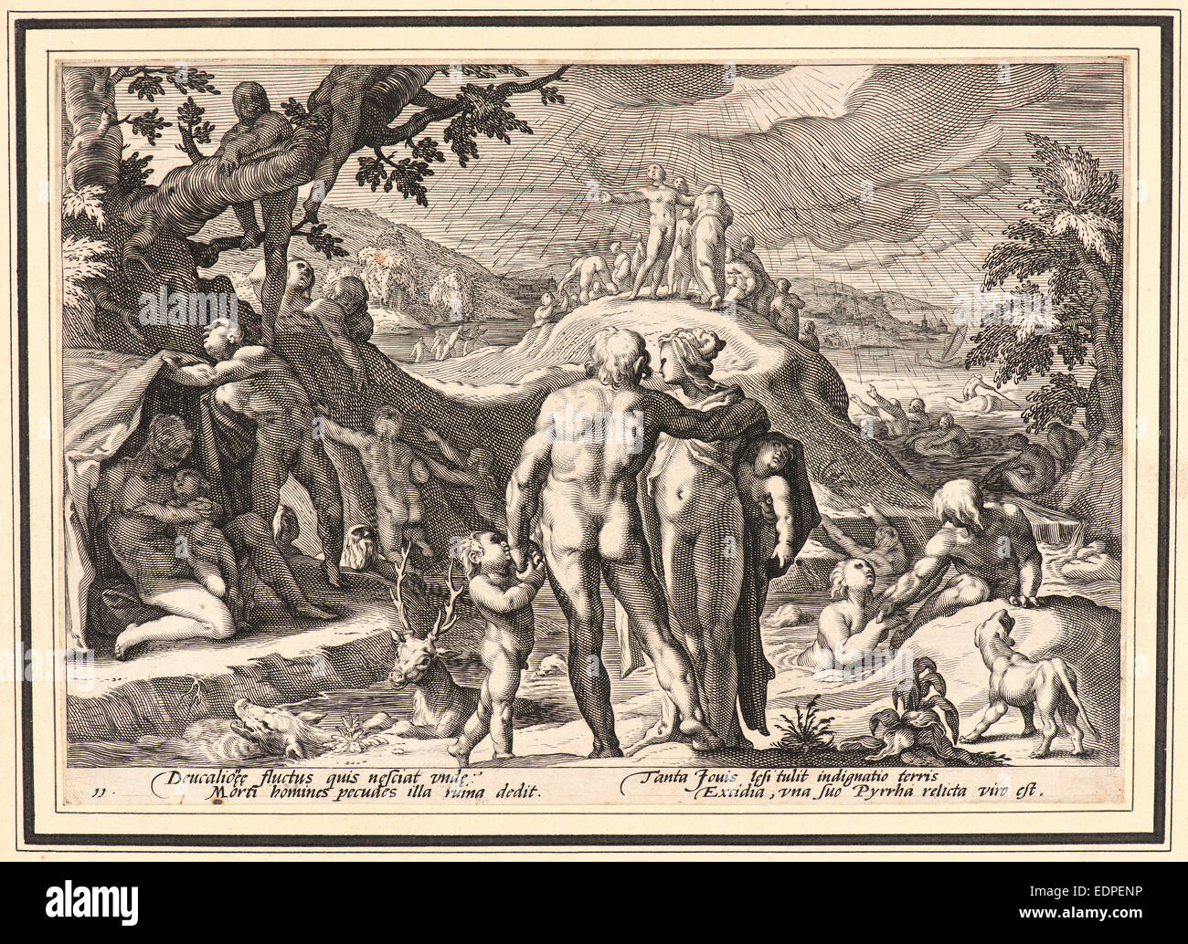 Anonymous after Hendrick Goltzius (Dutch, 1558 - 1617). The Deluge, ca. 1589. From Metamorphoses ...