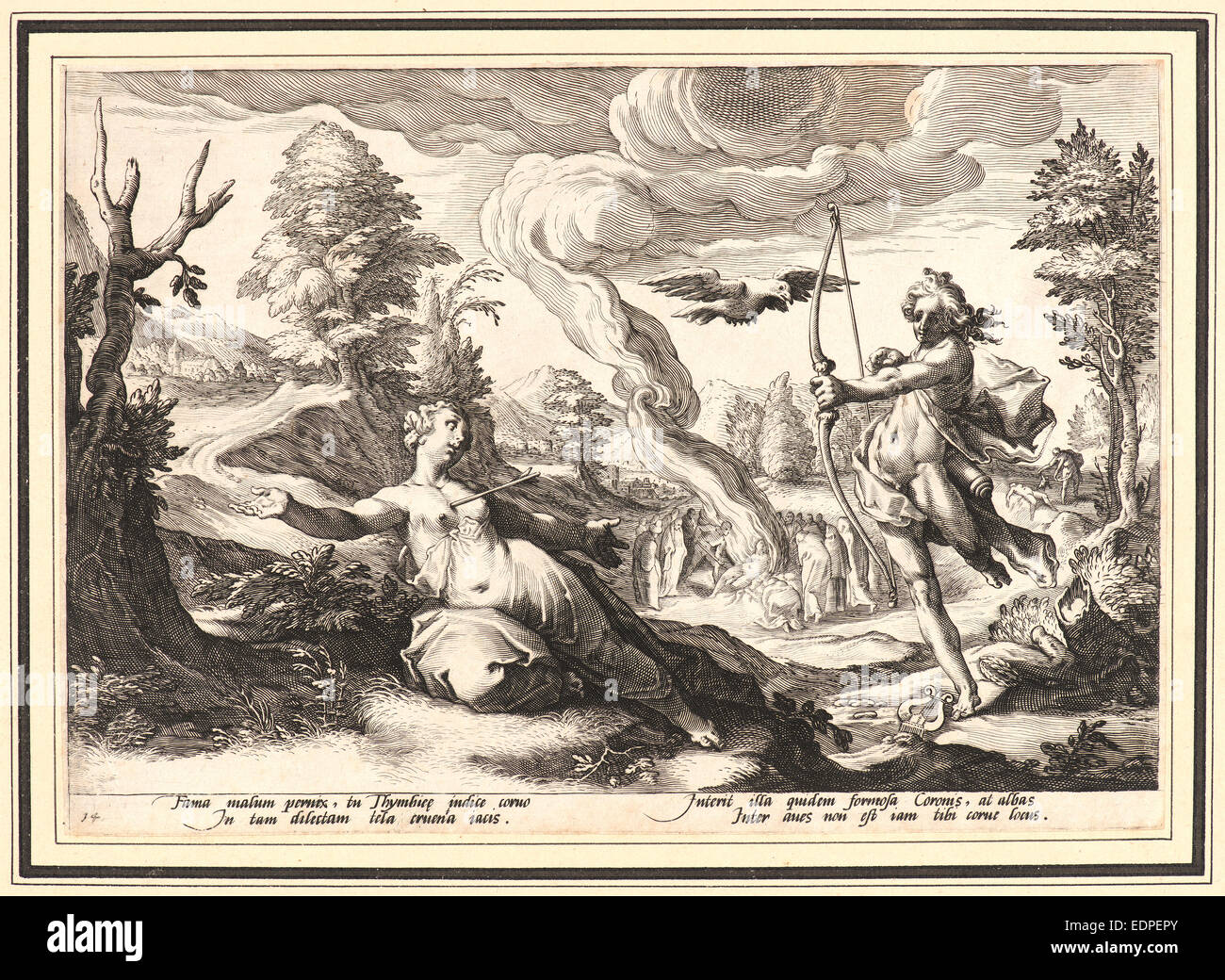 Anonymous after Hendrick Goltzius (Dutch, 1558 - 1617). Apollo Killing ...