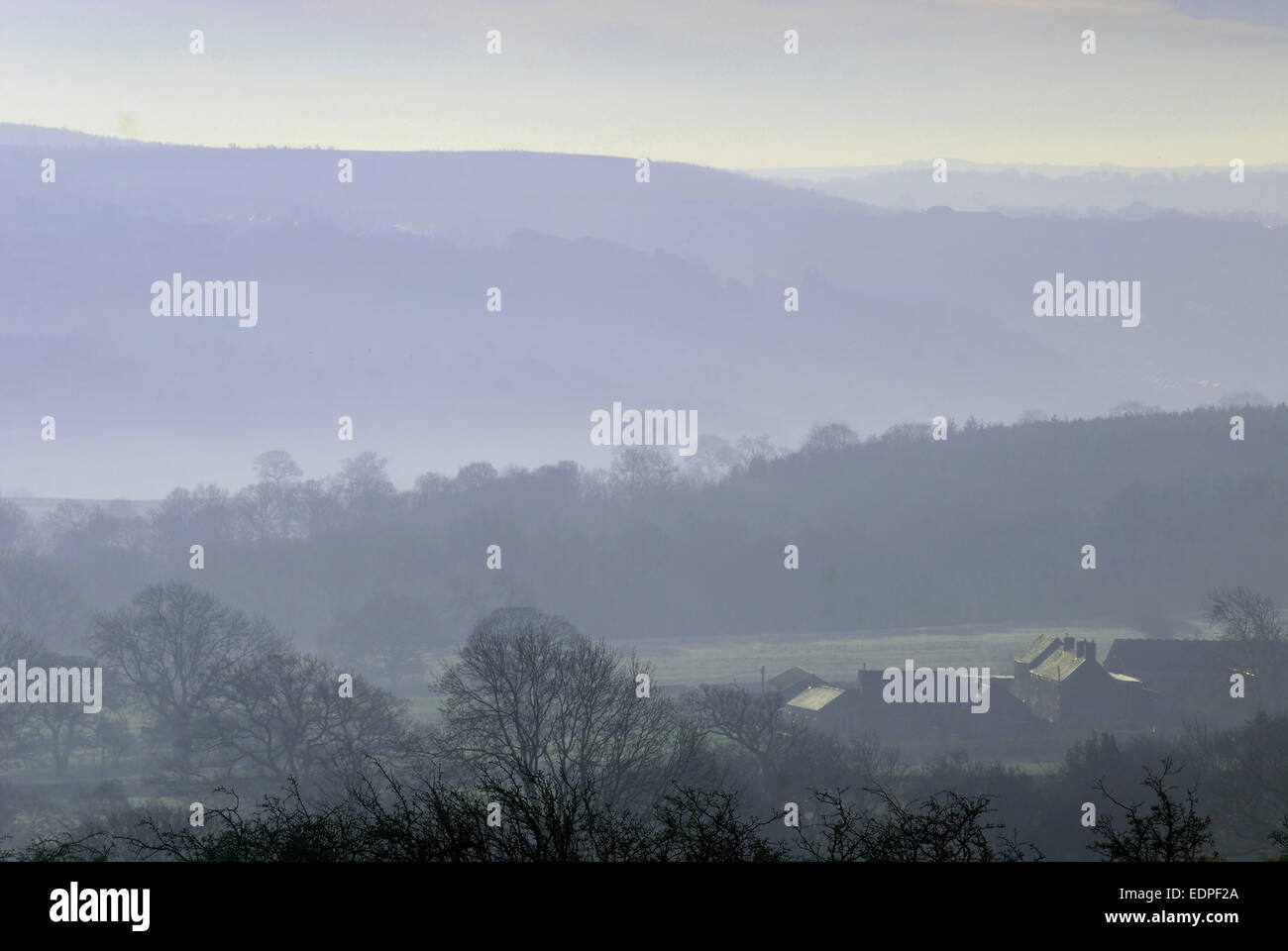 Misty Tyne Valley, Northumberland Stock Photo - Alamy