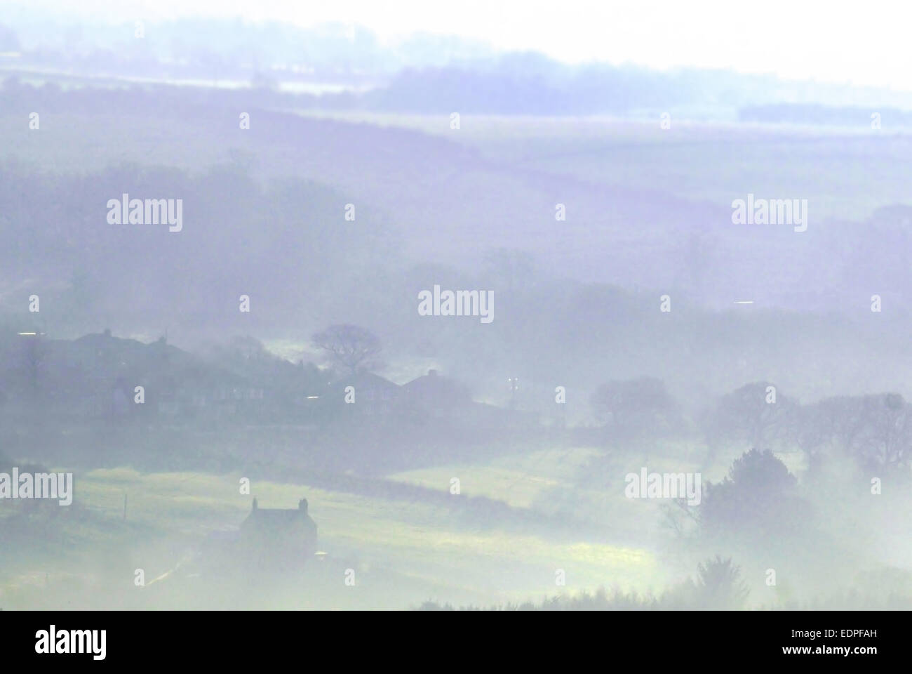 Misty Tyne Valley, Northumberland Stock Photo - Alamy