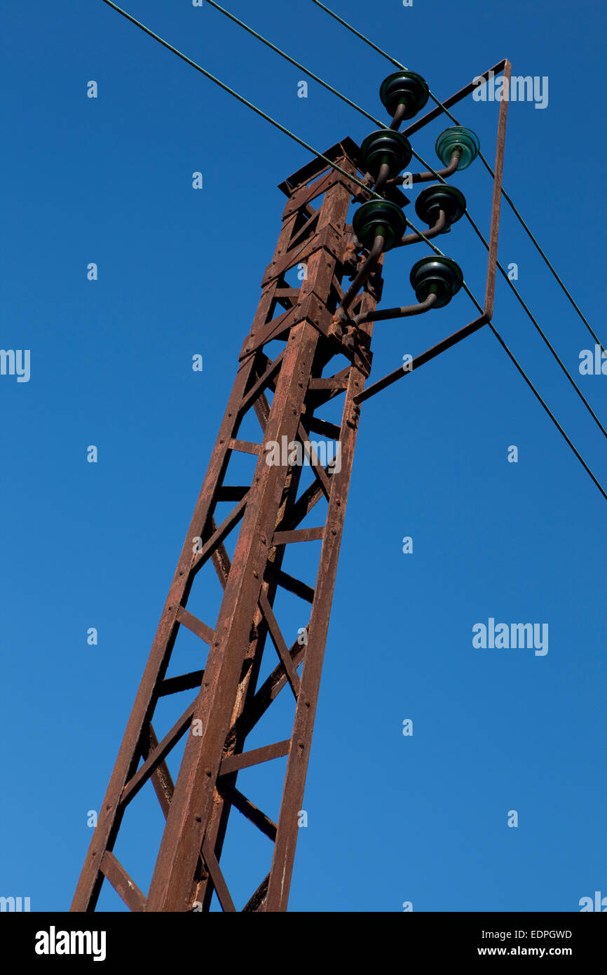 Vintage power line Stock Photo - Alamy