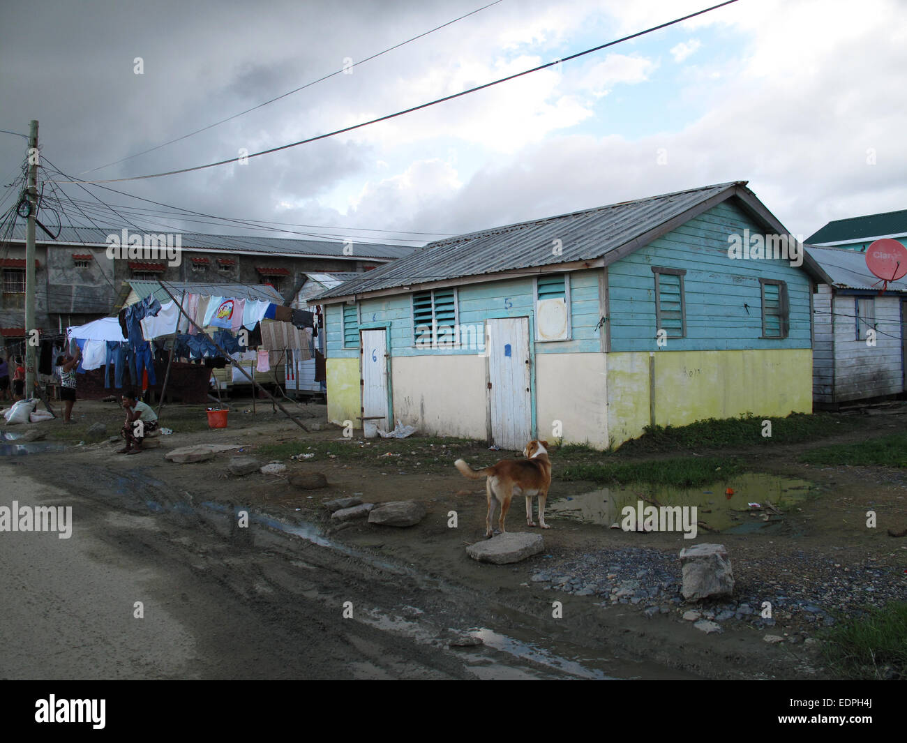 A neigbourhood in French Harbor, Roatan Stock Photo - Alamy