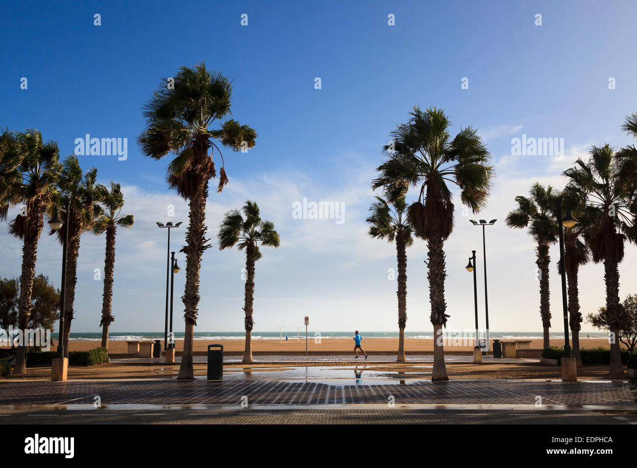 Jogger on the beach promenade hi-res stock photography and images - Alamy