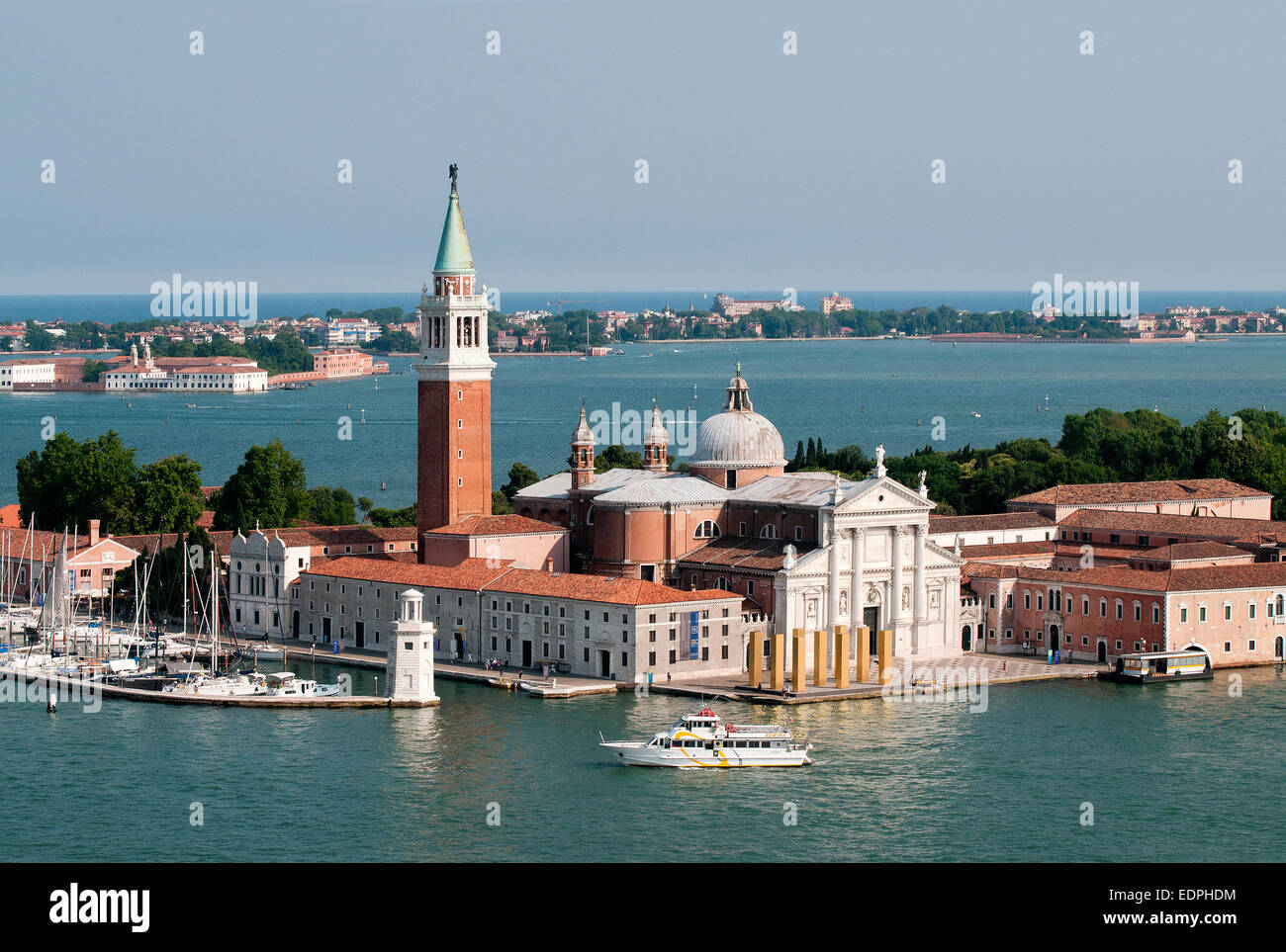 Island of San Giorgio Maggiore with Lido and sea beyond seen from St ...