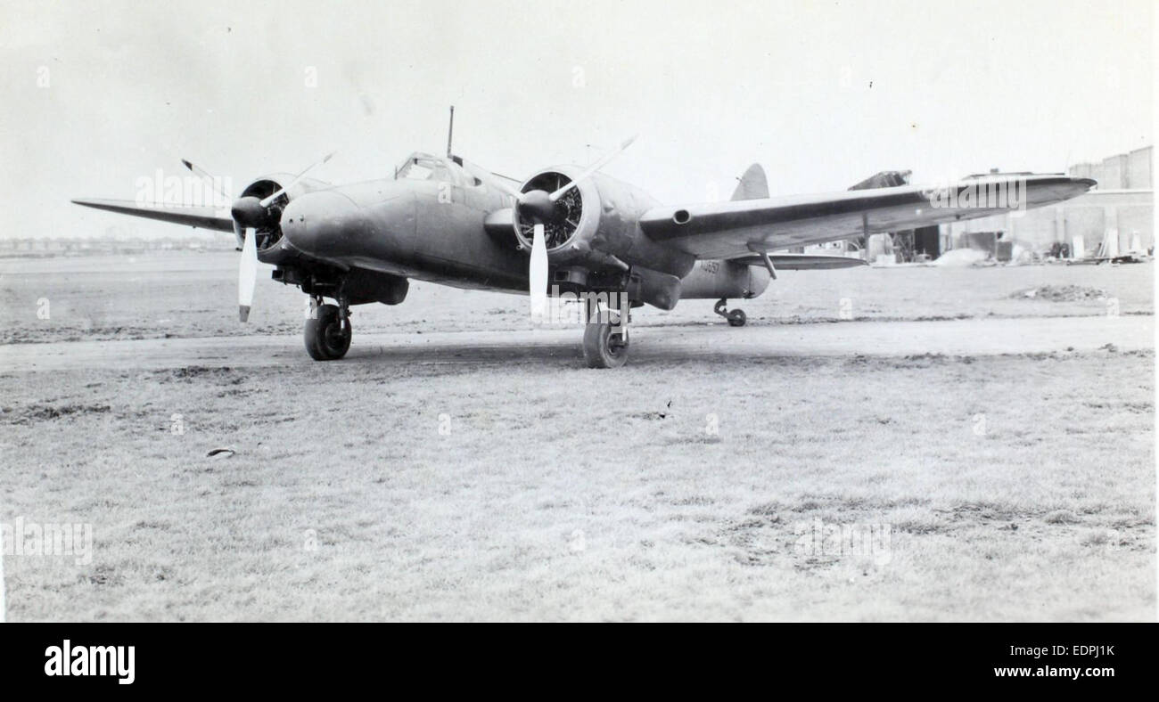 This image features a Bristol Blenheim V aircraft, a British twin ...