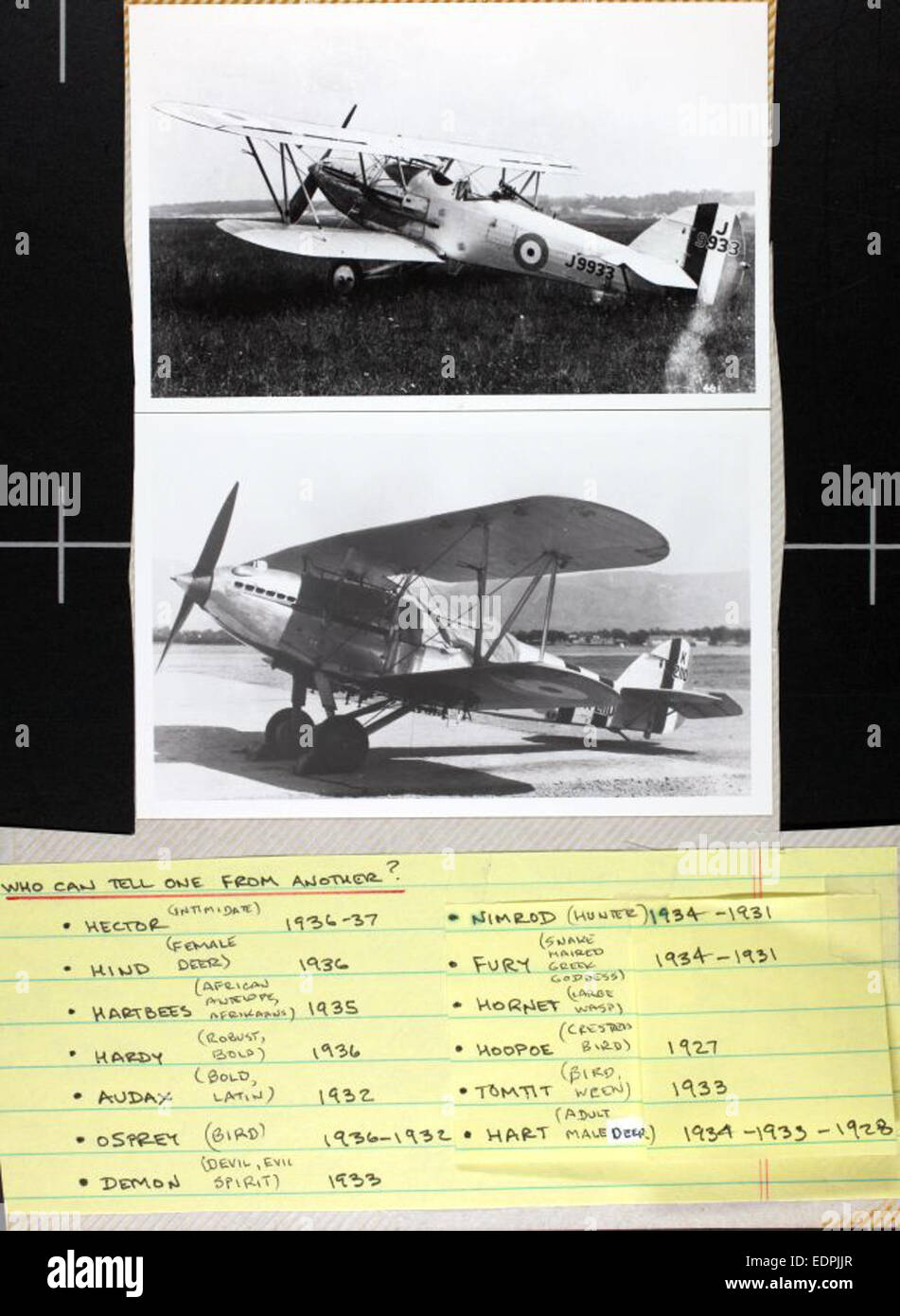 Photograph of a Hawker Hart aircraft, a British light bomber and ...