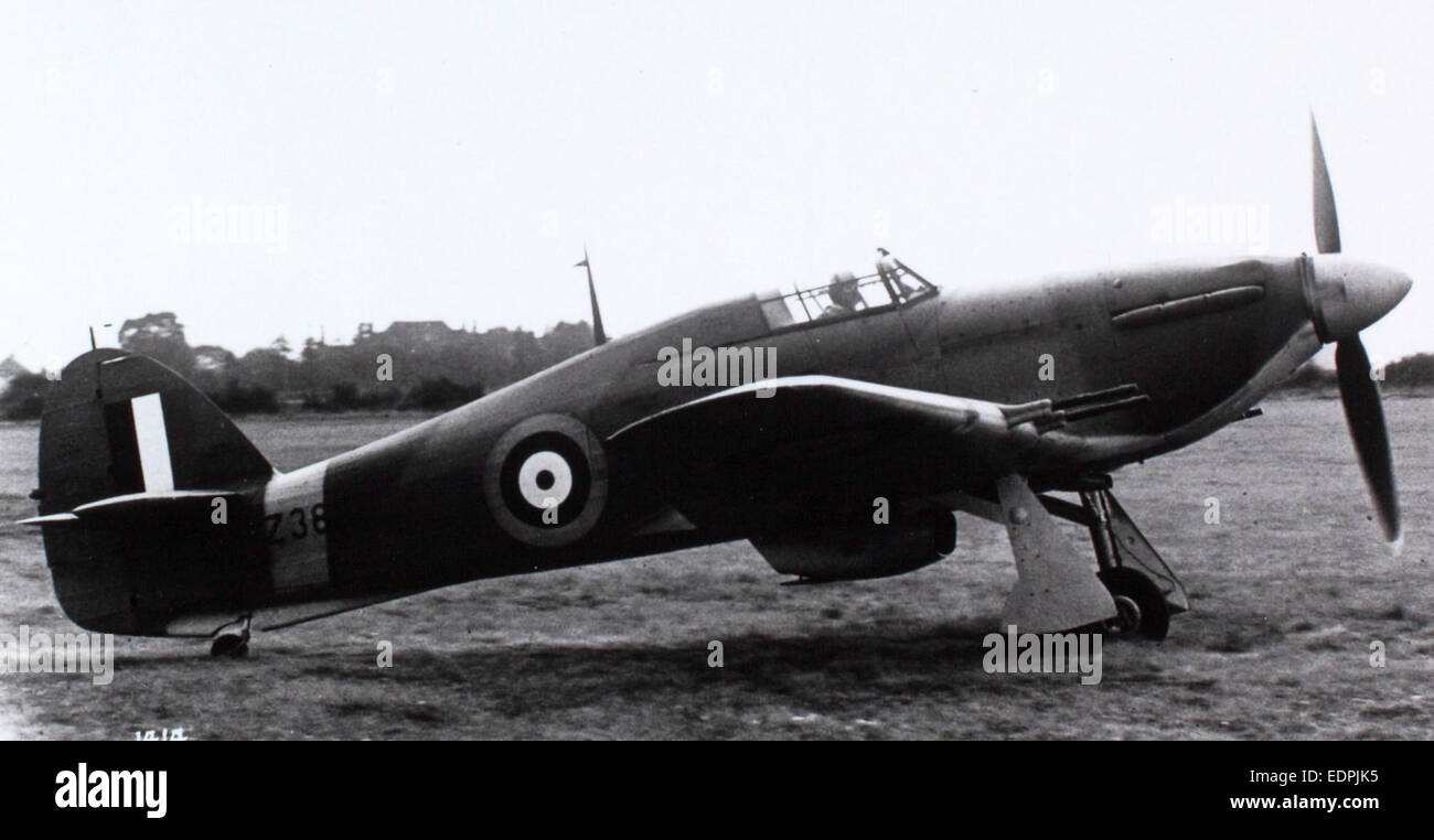 This photograph shows the Hawker Hurricane, a prominent British fighter ...