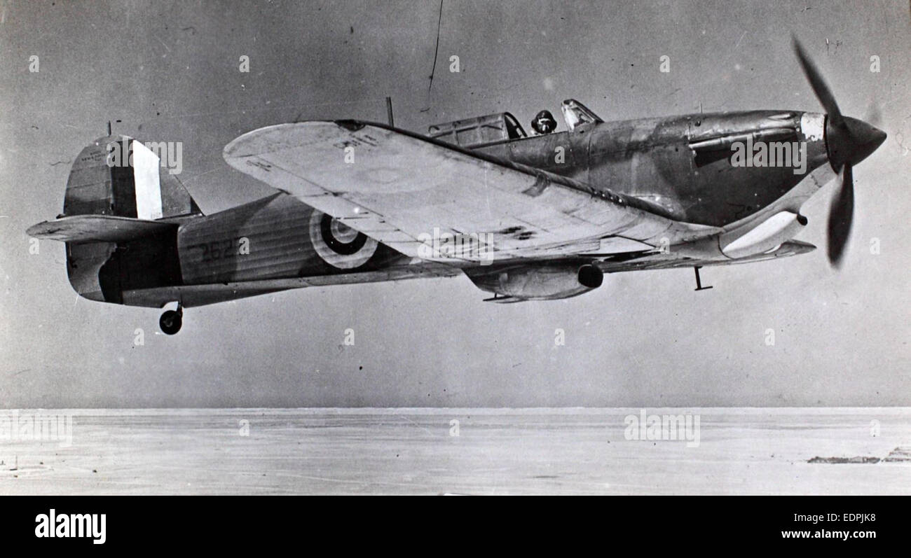 This image features a Hawker Hurricane, a British single-seat fighter ...