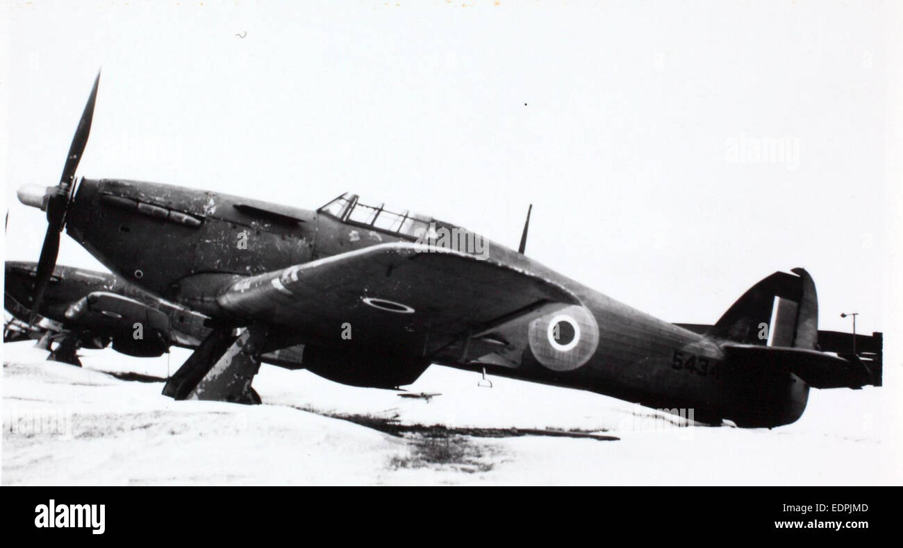 This image shows a Hawker Hurricane aircraft, a significant British ...