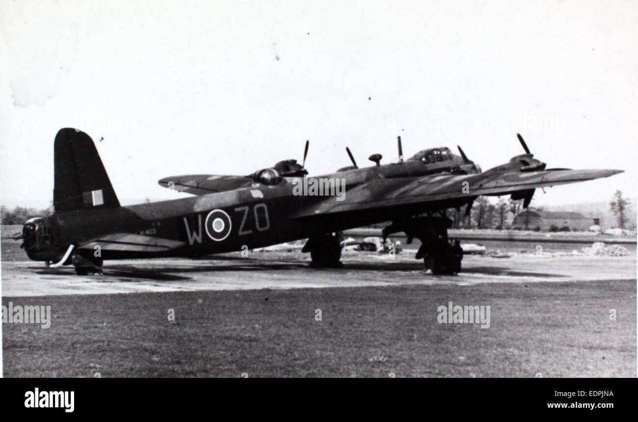 This photo shows a Short Stirling aircraft, a British bomber used ...