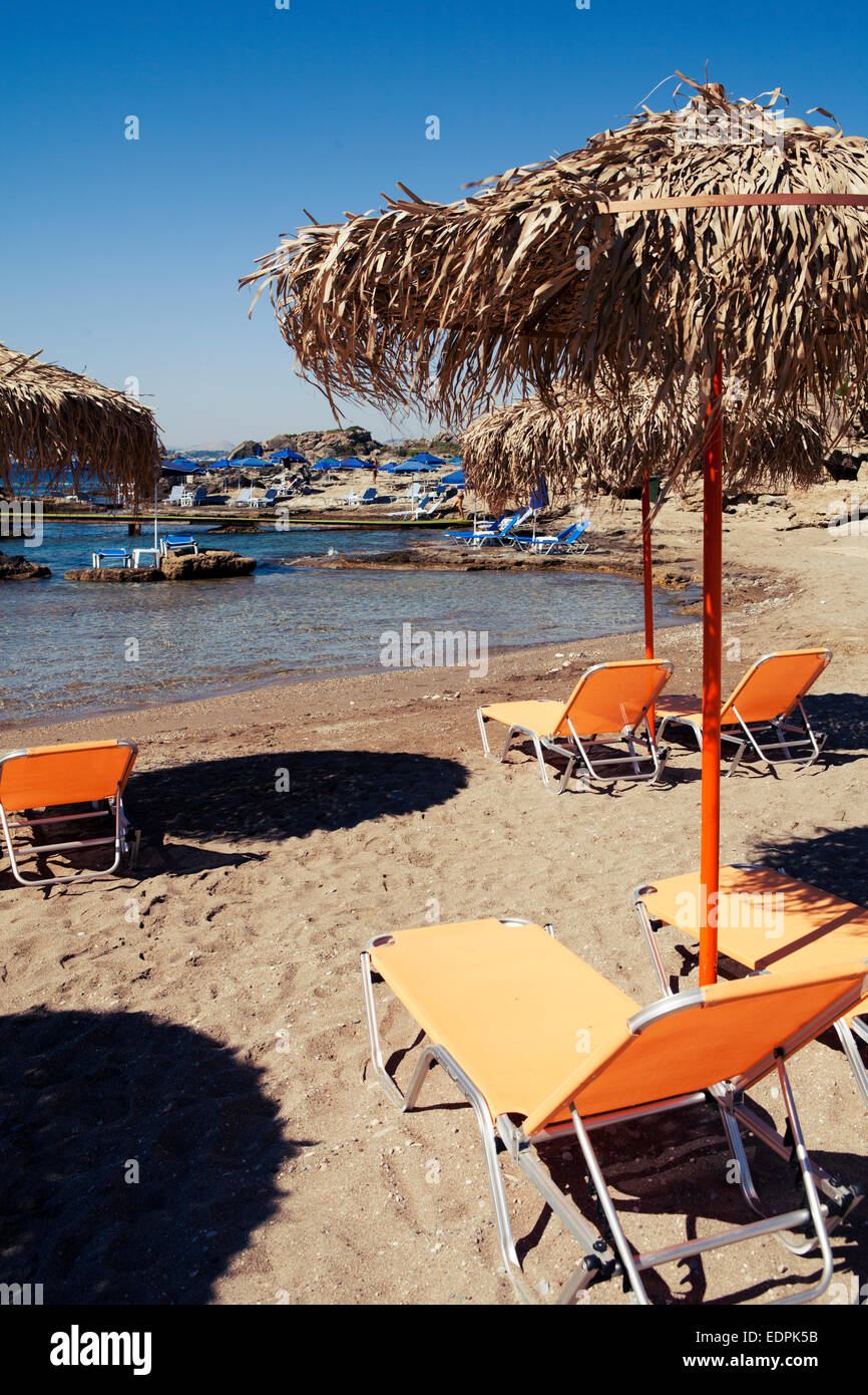 Oasis beach near Kalithea beach, Rhodes island, Greece Stock Photo - Alamy