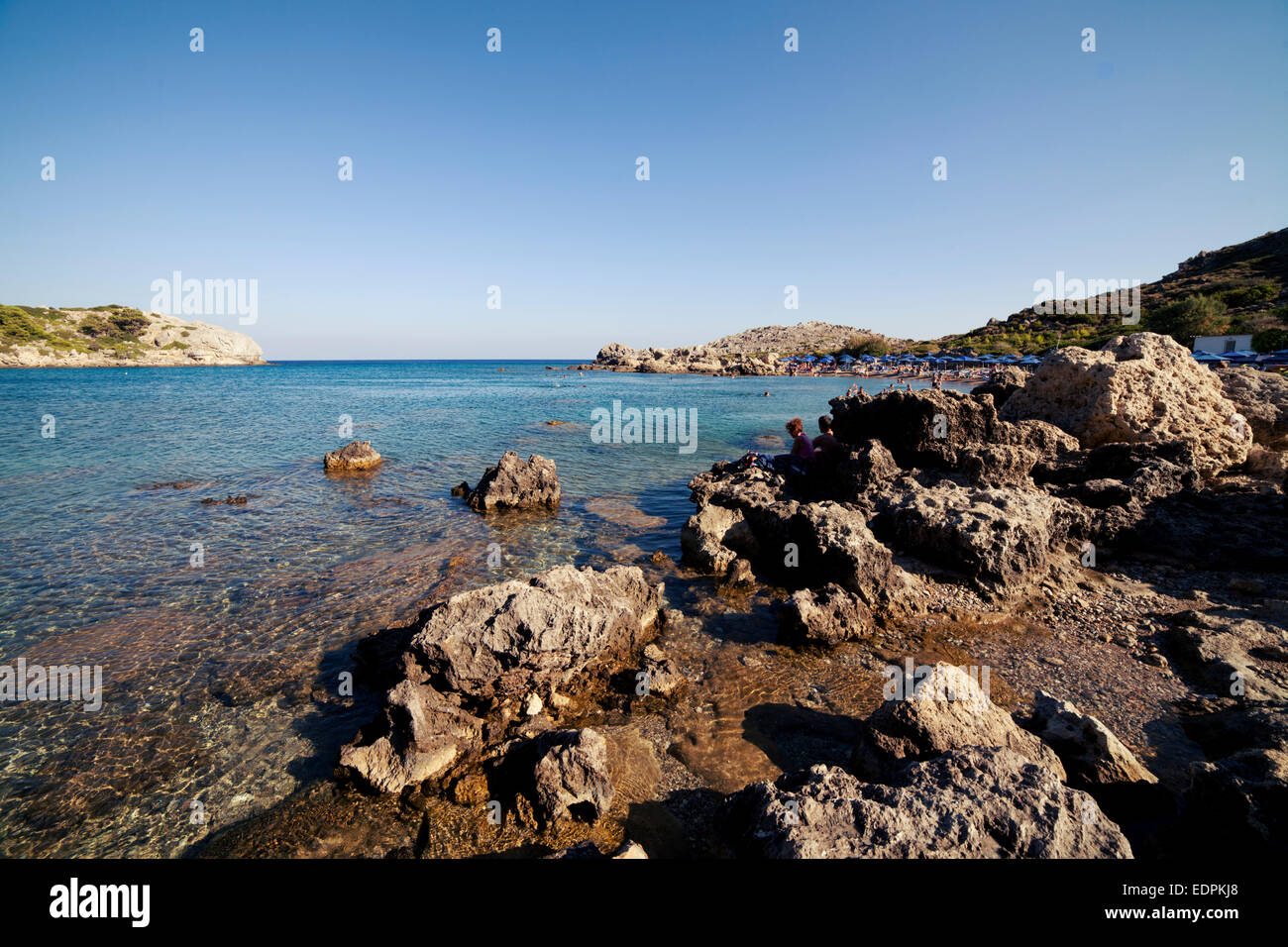 Ladiko bay Rhodes Island, Greece Stock Photo - Alamy