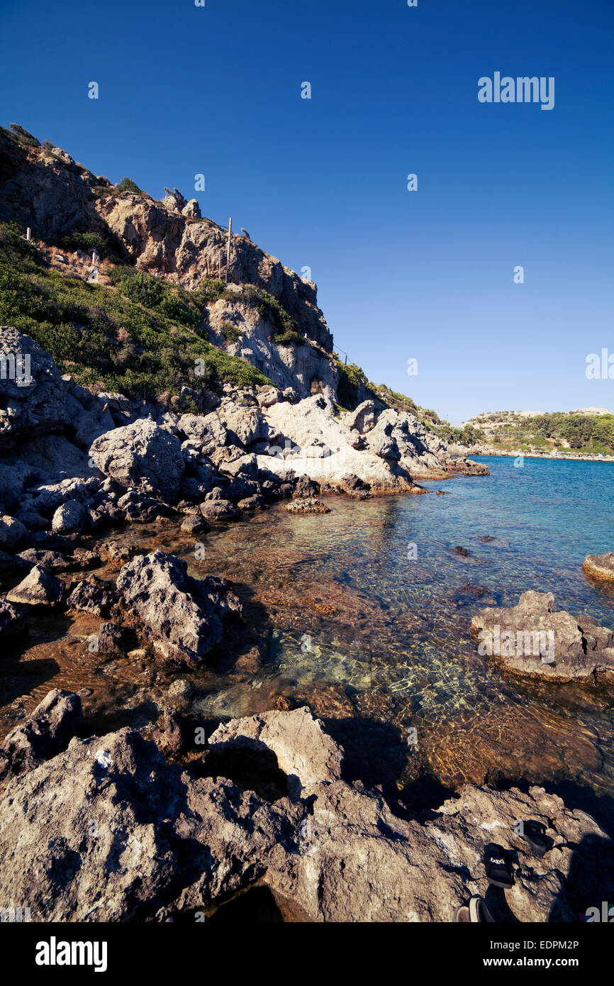 Rocks in sea rhodes greece hi-res stock photography and images - Alamy