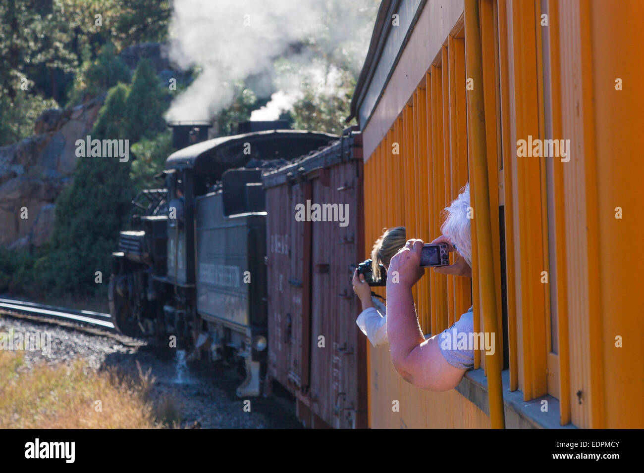 Historic Durango & Silverton Narrow Gauge Railroad train on route ...