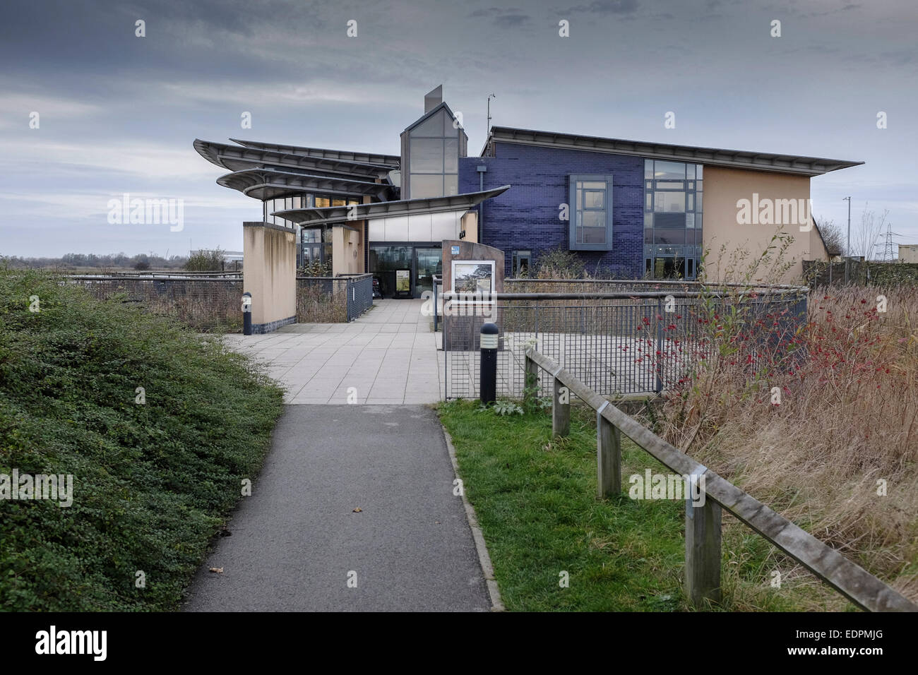 The Visitor Centre Center at Saltholme RSPB Reserve, Cleveland, UK on a ...