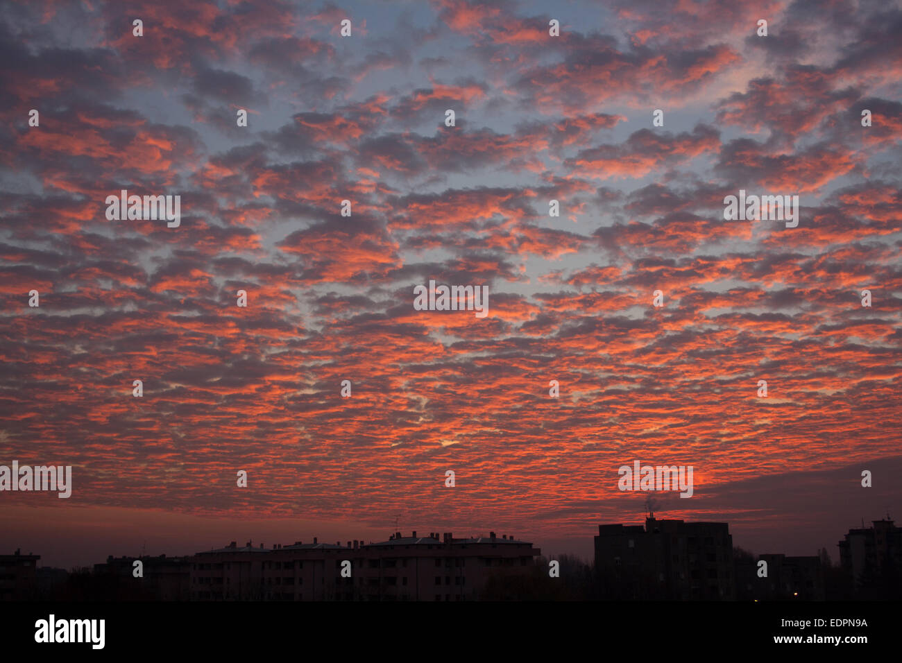 Winter sunset in Milan sky Stock Photo - Alamy