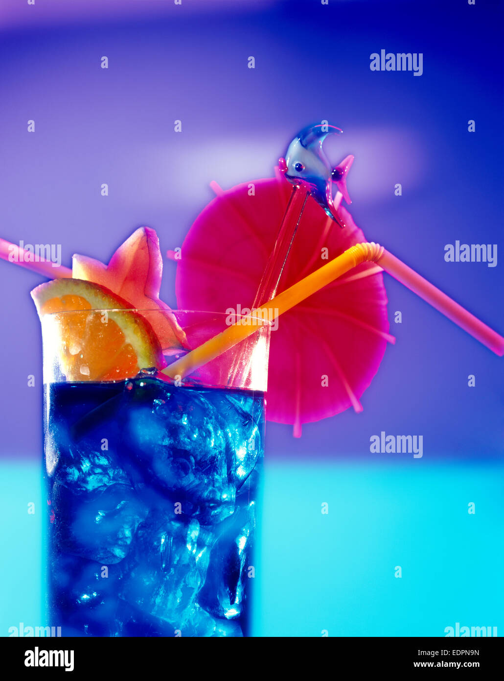 Summer tropical blue cocktail hi-res stock photography and images - Alamy