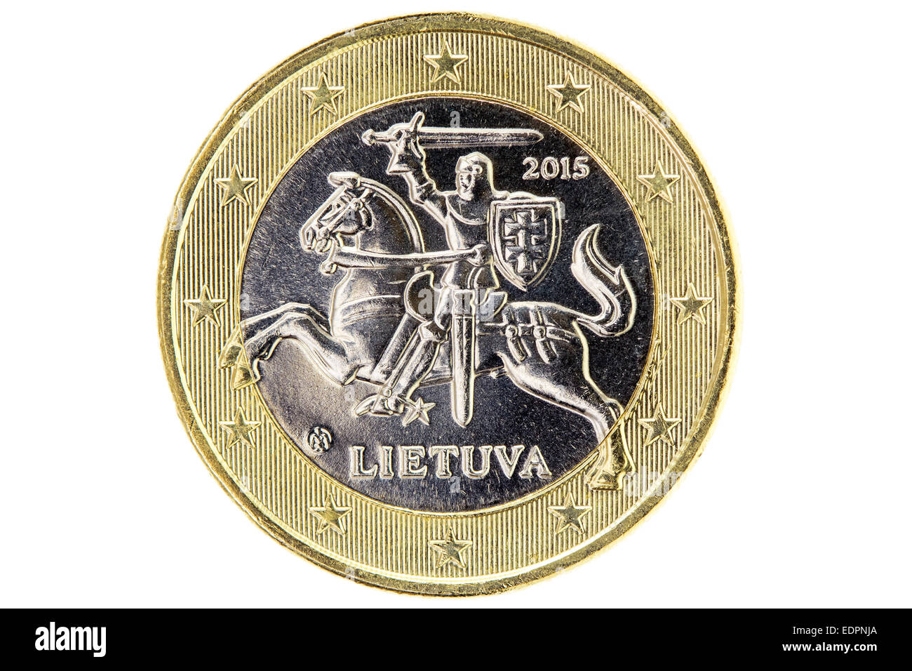 Lithuanian One Euro coin isolated over a white background Stock Photo ...