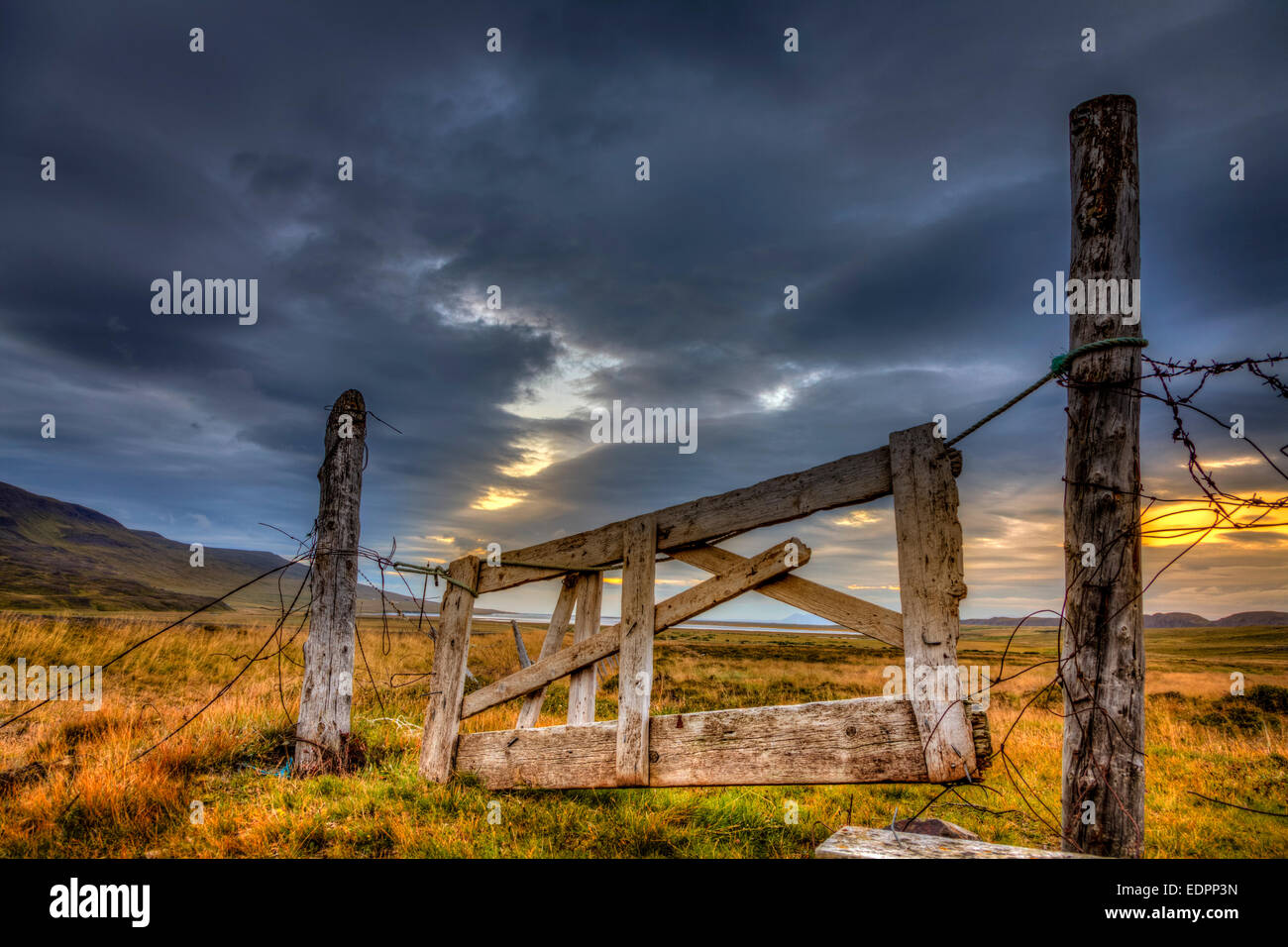 Wooden gate on a landscape hi-res stock photography and images - Alamy