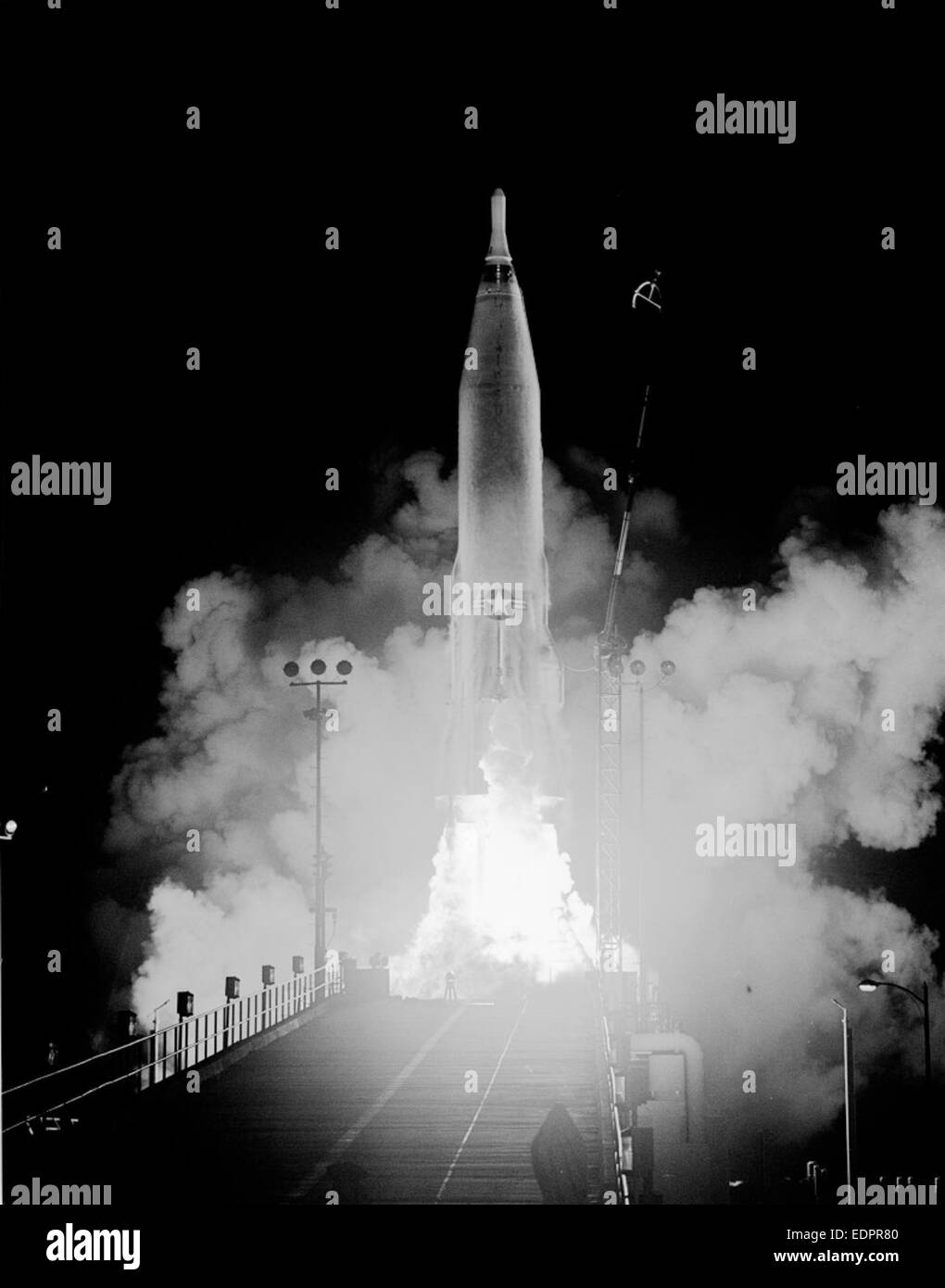 This image shows the launch of an Atlas ICBM, part of the U.S ...