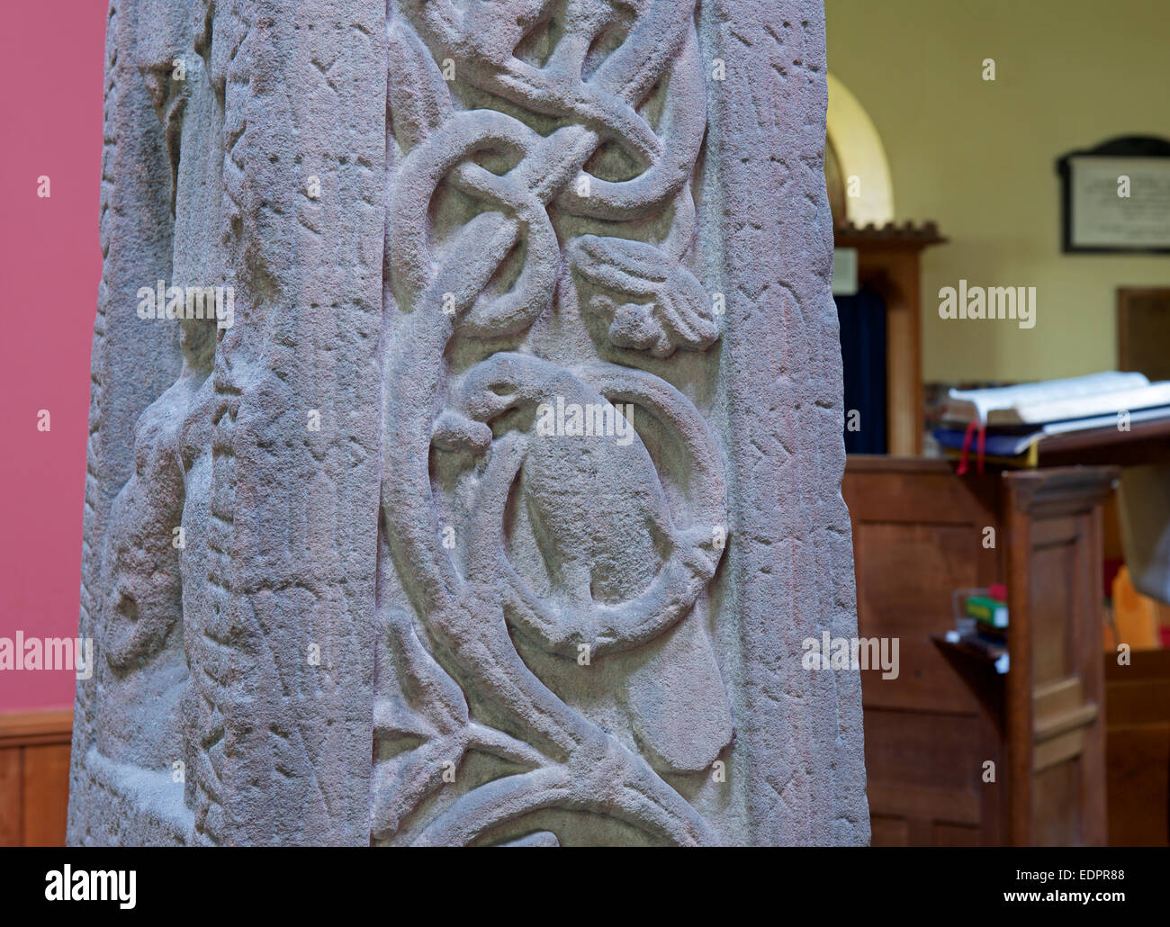 The Ruthwell Cross, Anglo-Saxon, in Ruthwell Kirk, Dumfries & Galloway ...