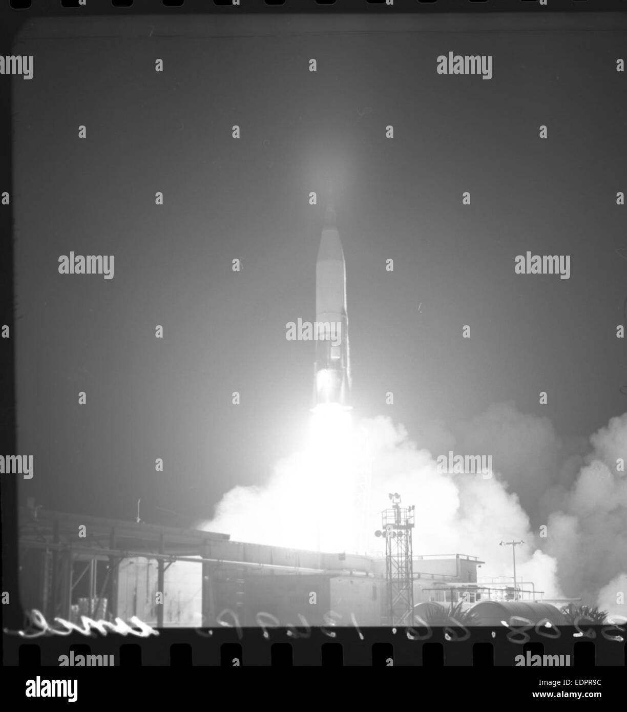 This photo captures the launch of an Atlas ICBM (Intercontinental ...