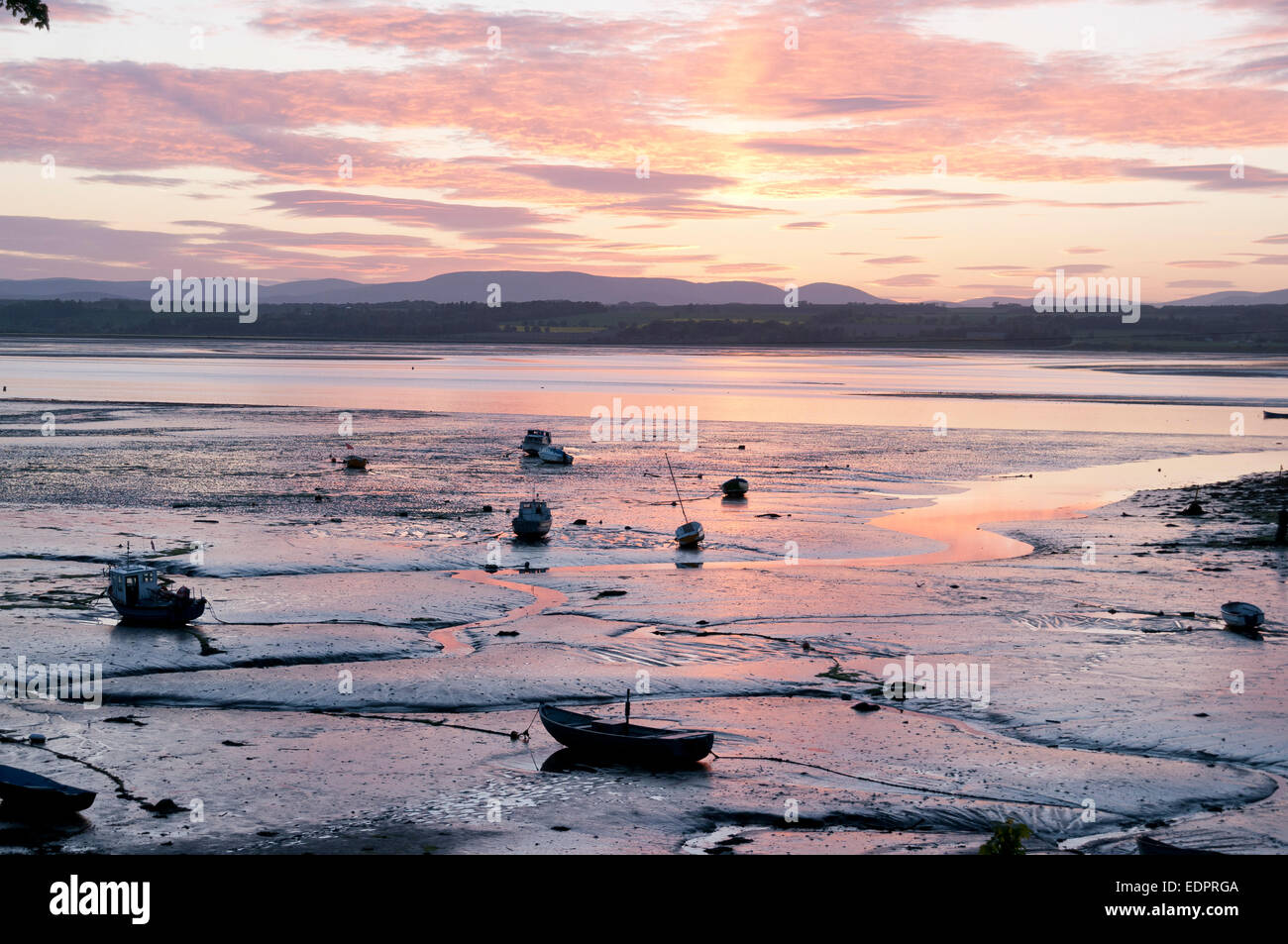 montrose sunset basin mooring nature reserve Stock Photo - Alamy