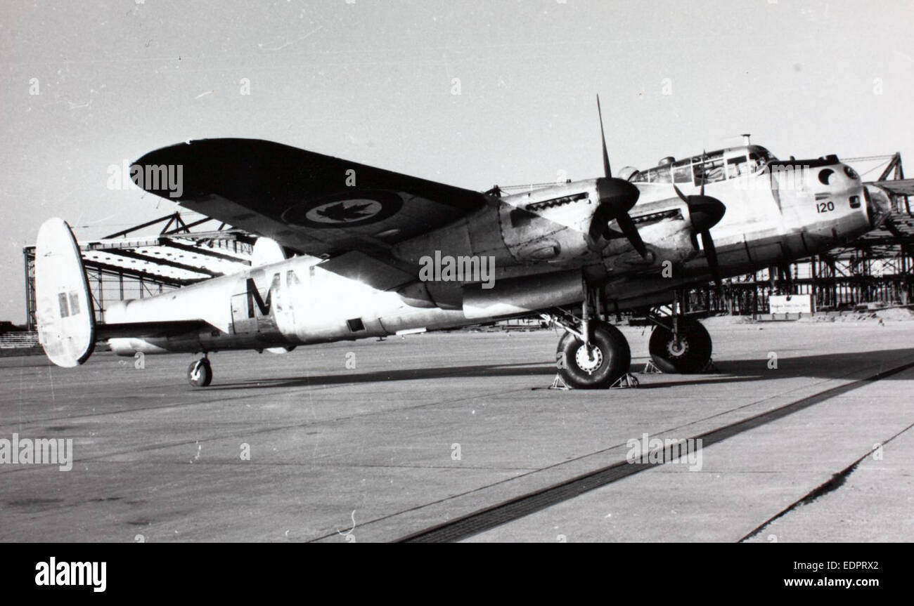 Photograph of an Avro Lancaster bomber, registered under the Royal ...