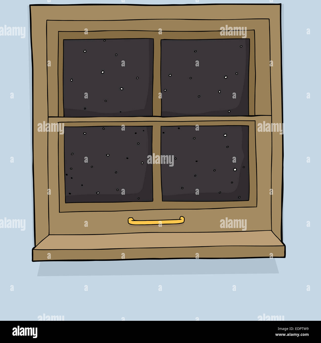 Closed wooden window with night time background Stock Photo - Alamy