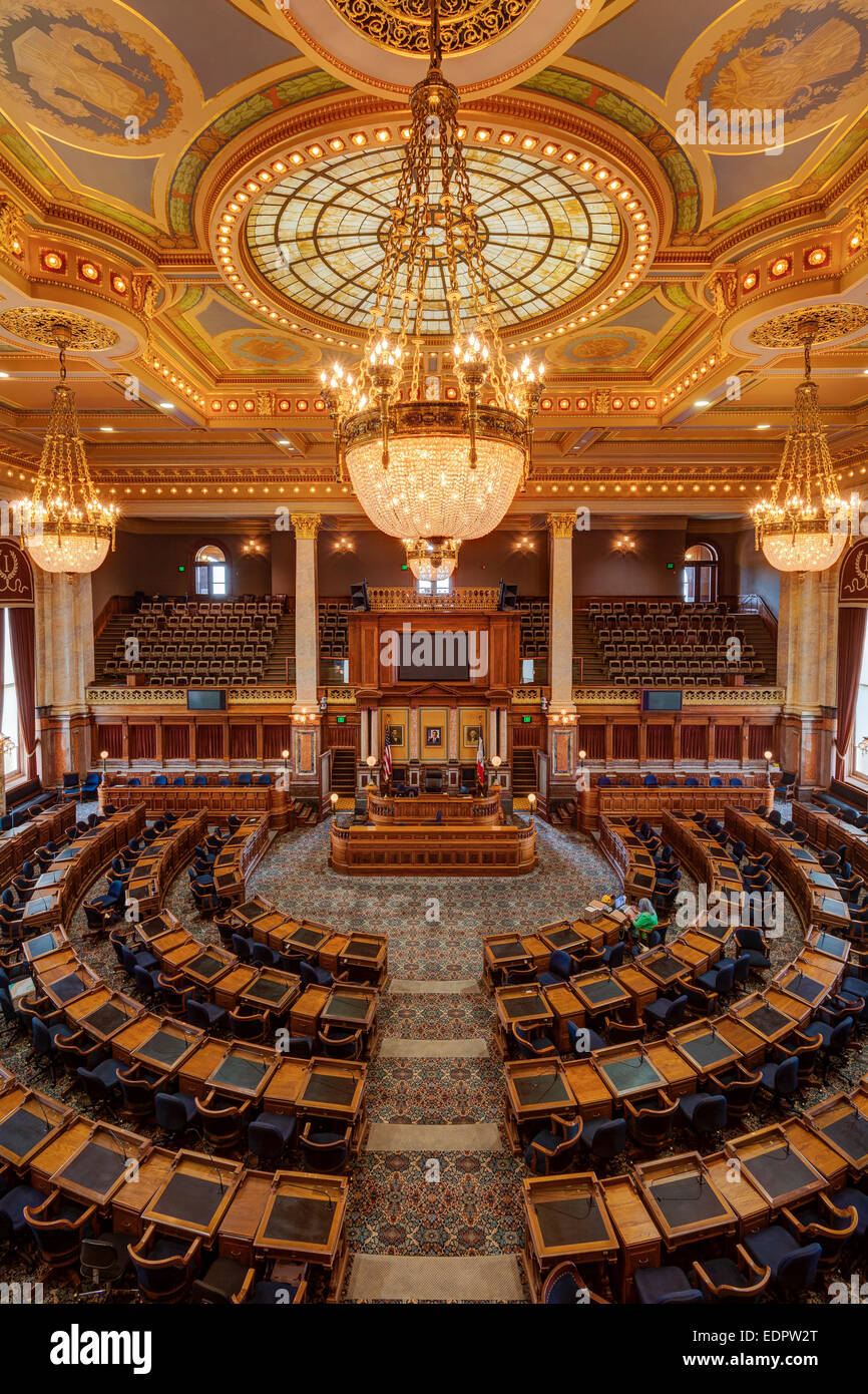House of Representatives chamber at the Iowa State Capitol. Des Moines ...