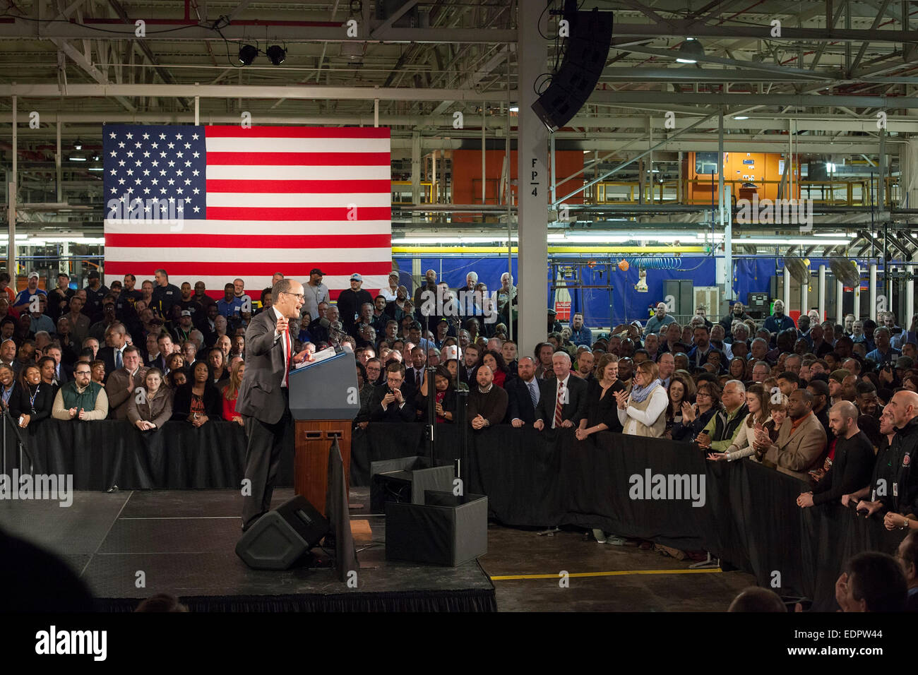 Wayne, Michigan - U.S. Secretary of Labor Thomas Perez speaks at Ford's ...