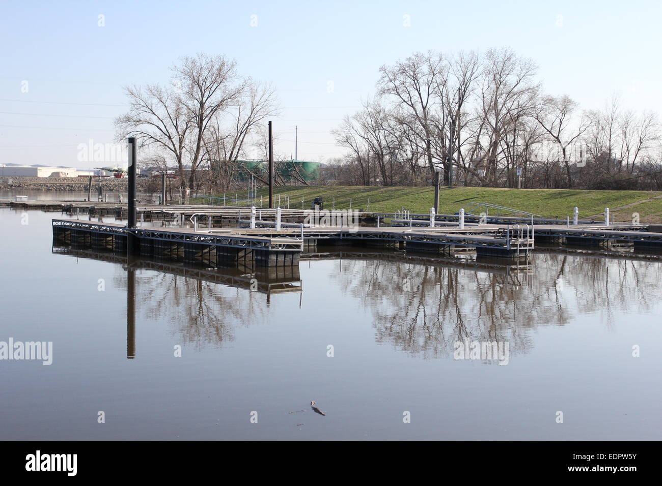 Glass docks along Mississippi River Stock Photo - Alamy