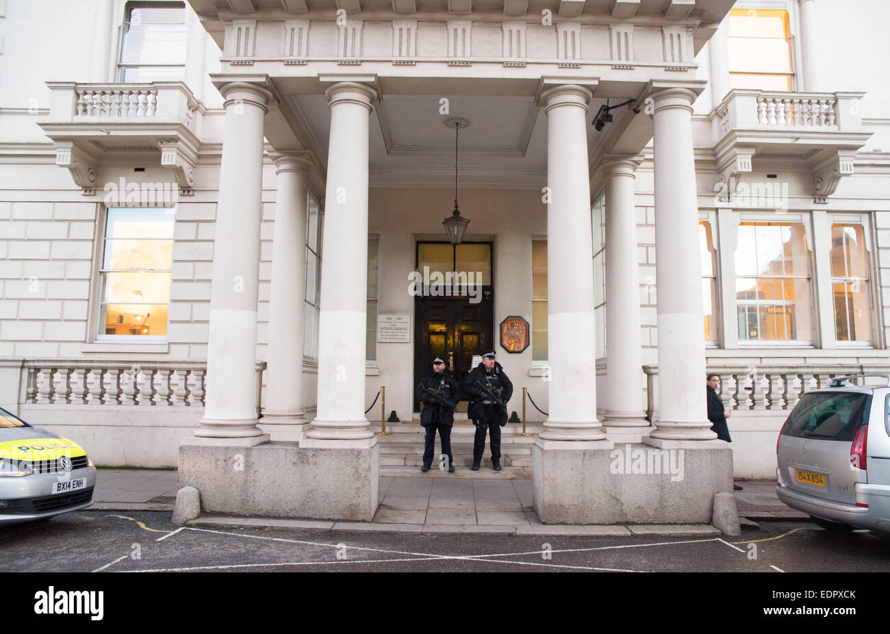 Extra security at the French embassy after yesterday's terrorist attack ...