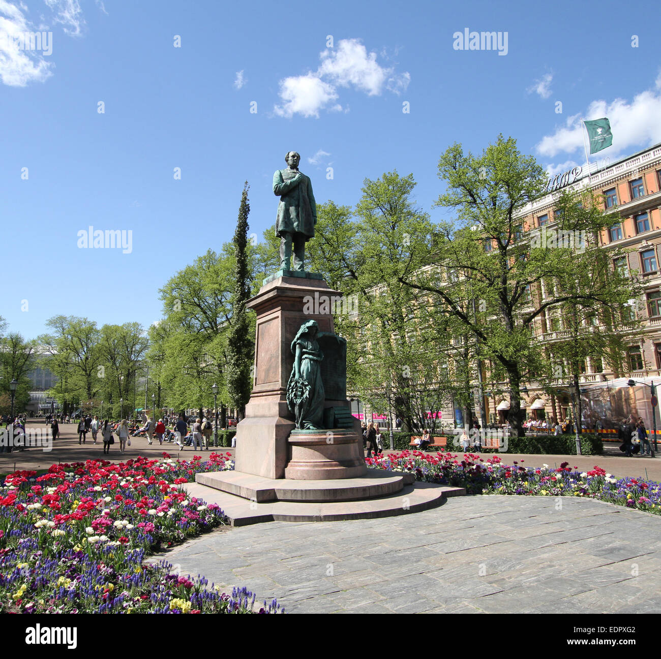 Statue of Johan Ludvig Runeberg in Esplanadi Helsinki Finland Stock ...