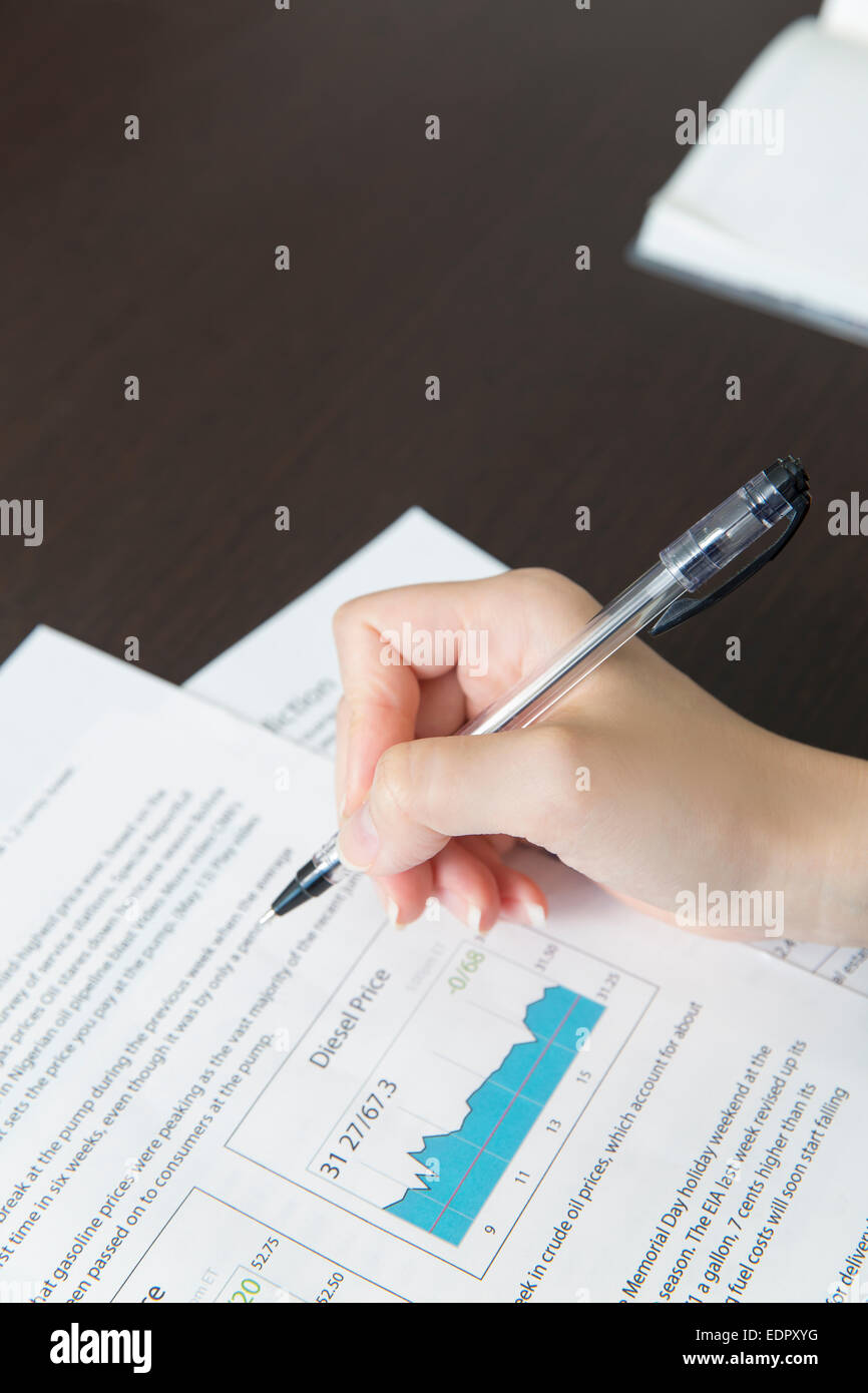 A Hand Writing on Papers with A Pen Stock Photo - Alamy