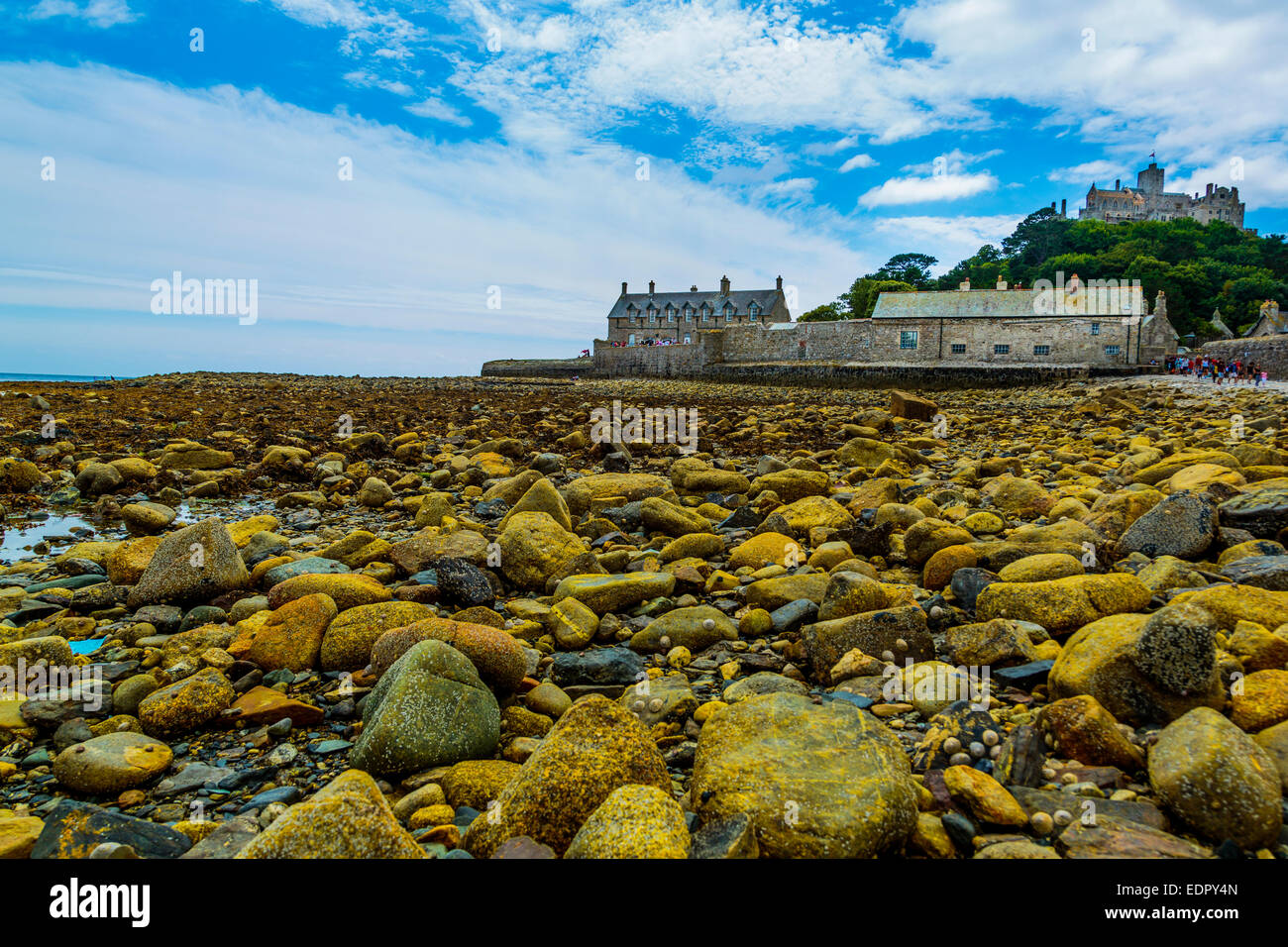 A low angle image of St Michael's Mount & Causeway in Cornwall owned by ...