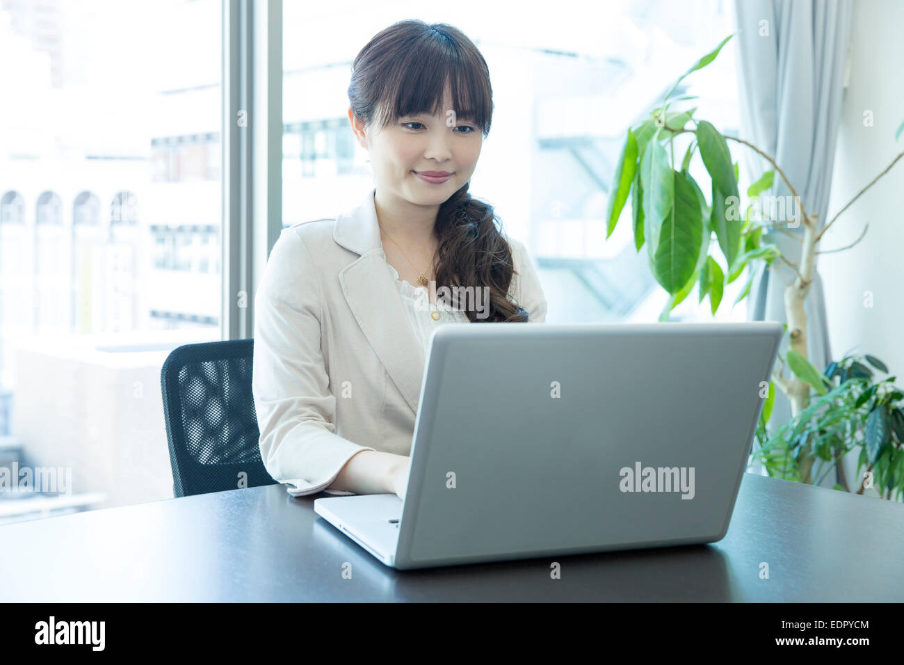 Young asian businesswoman using laptop hi-res stock photography and ...