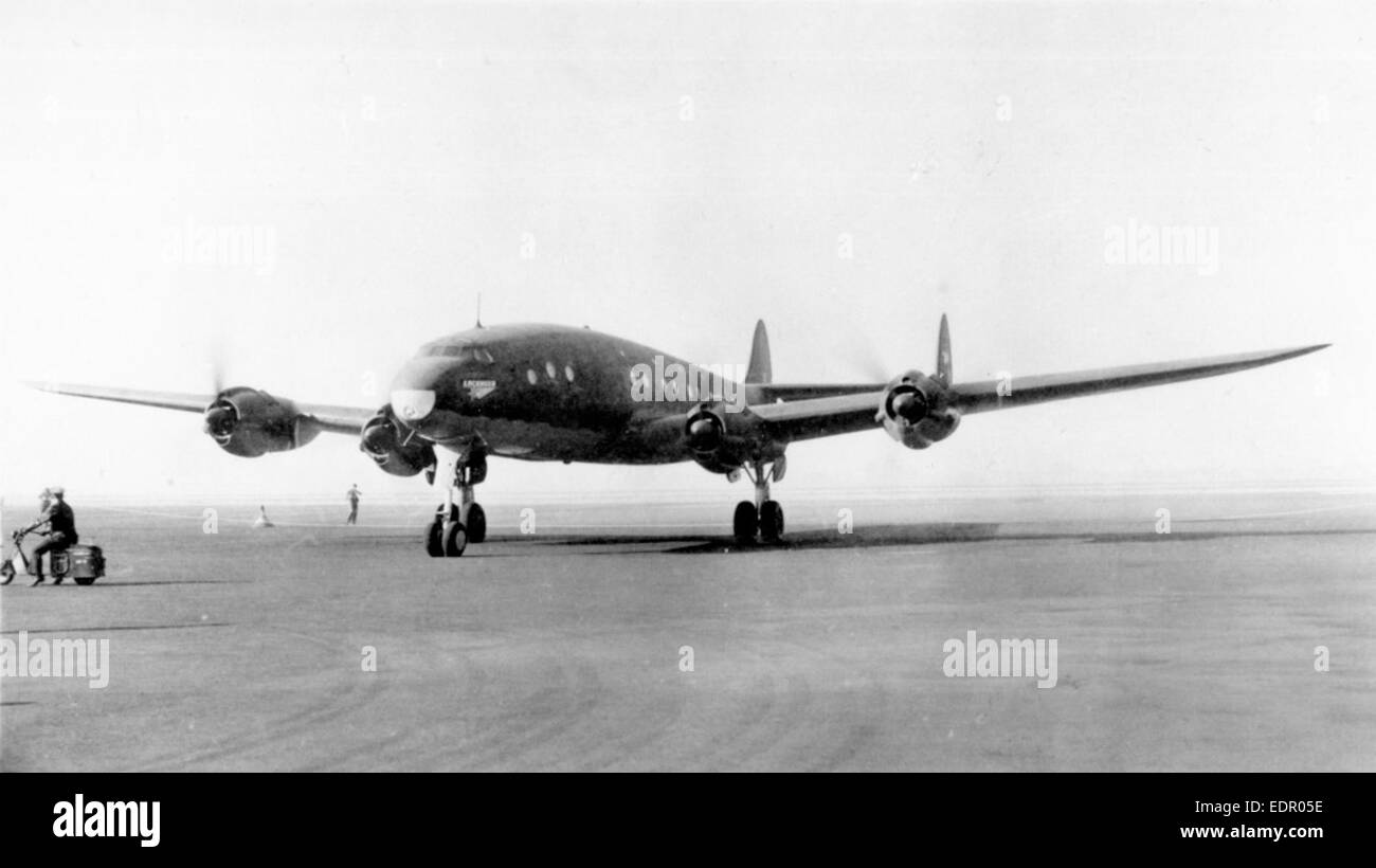This image shows the Lockheed C-69 Constellation, an advanced airliner ...