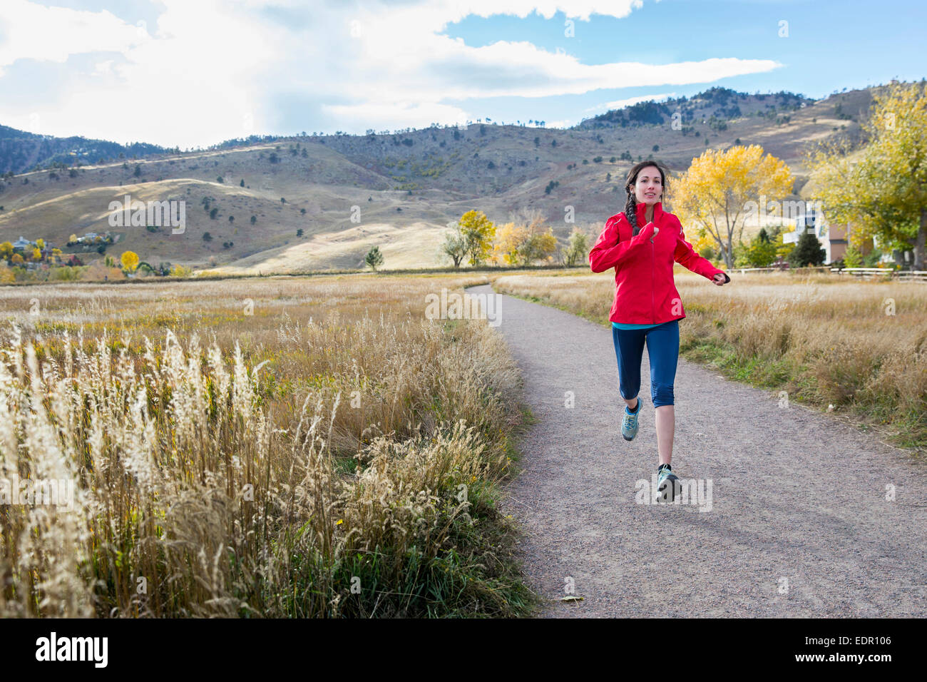 Female Running alone in Colorado Stock Photo - Alamy