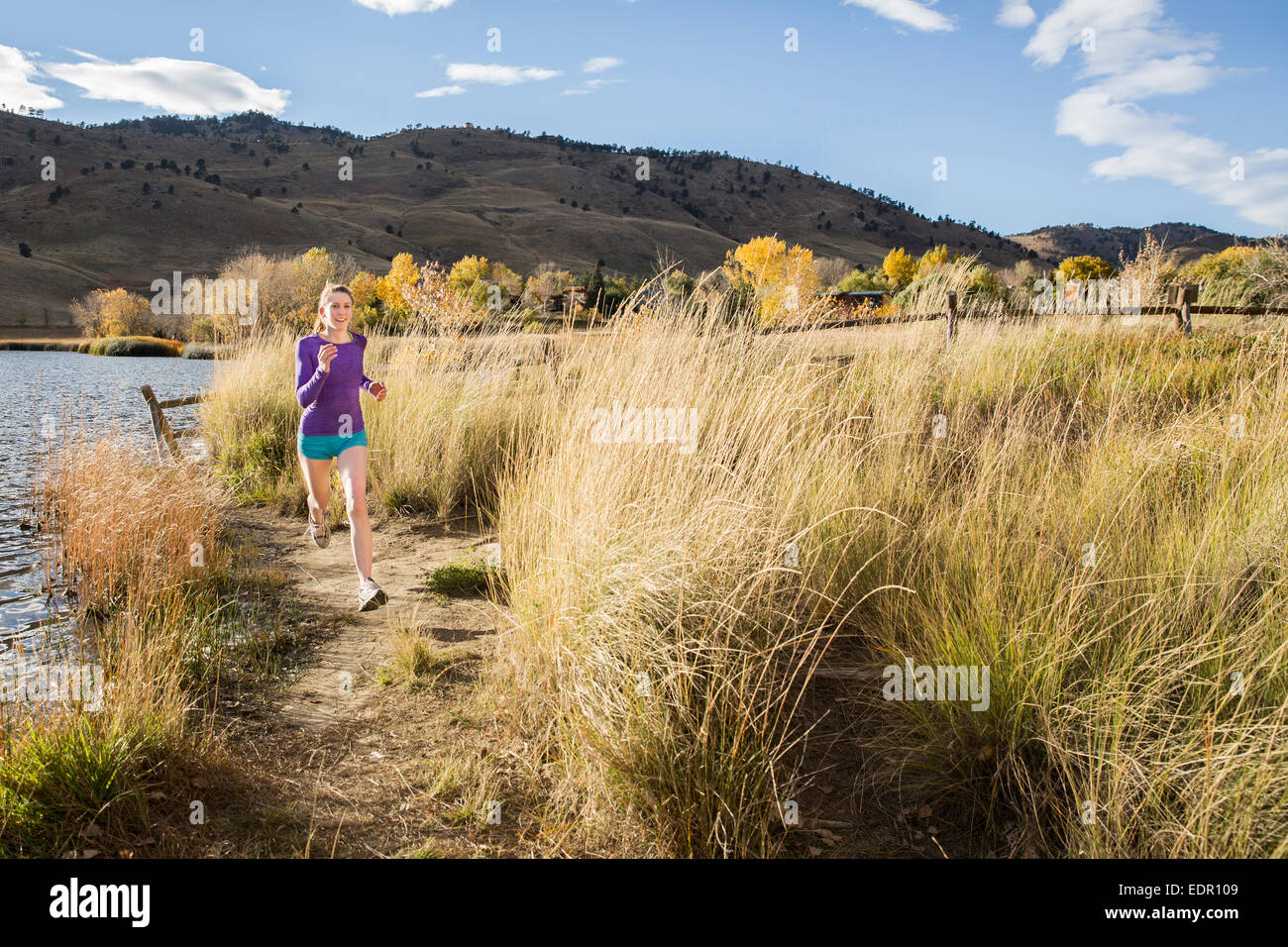 Female Runner in Colorado Stock Photo - Alamy