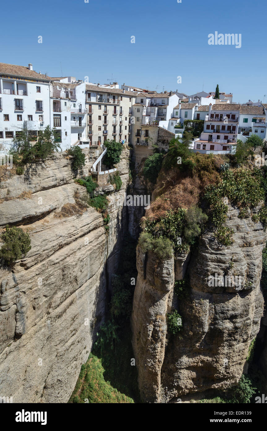 Houses on Cliff, Ronda, Spain Stock Photo - Alamy