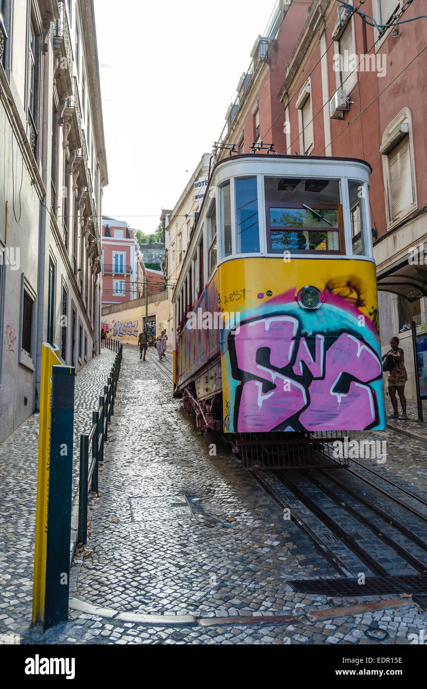 Cable Car in Lisbon, Portugal Stock Photo - Alamy