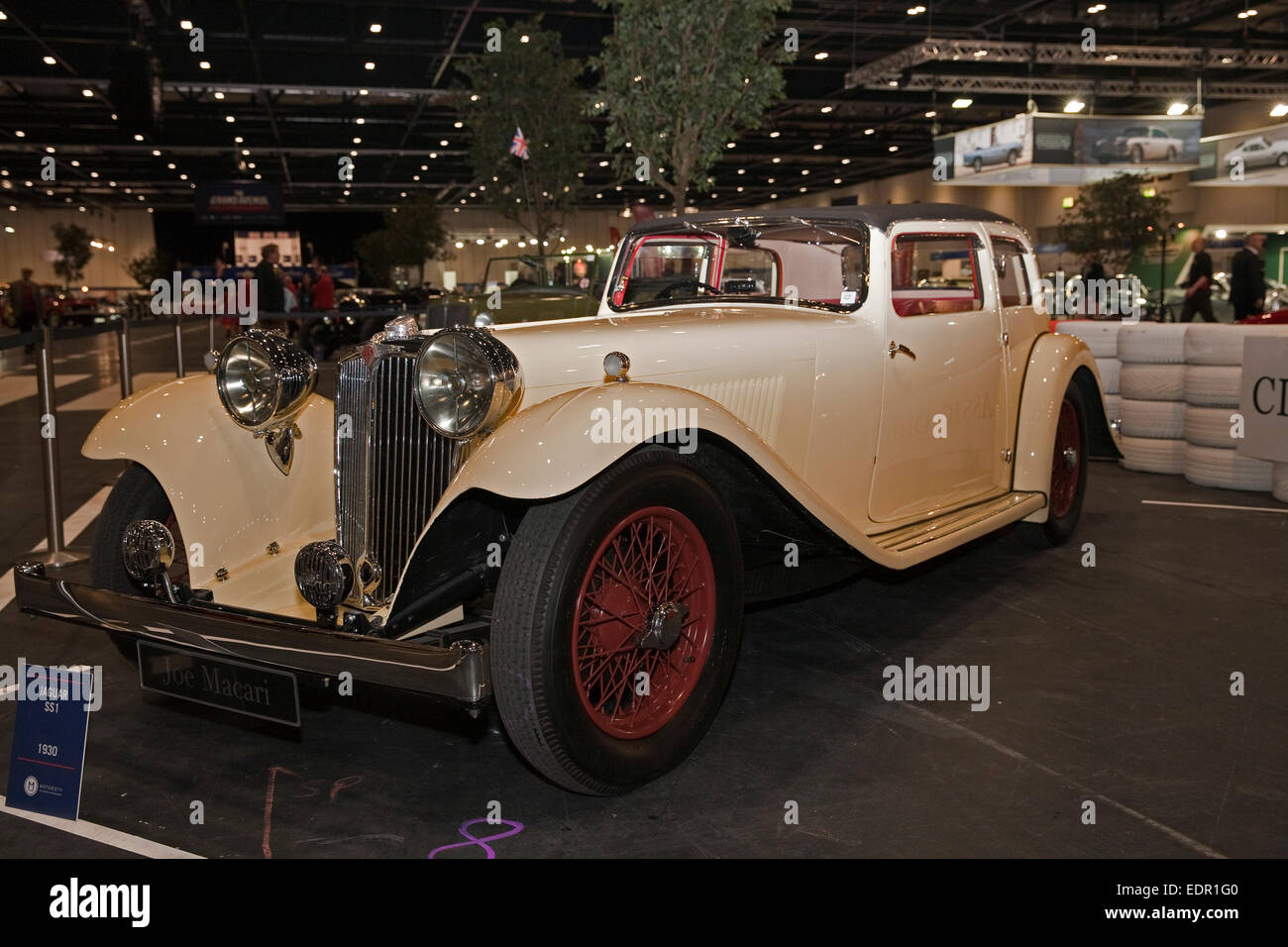 A Jaguar SS1 1930 on show at the London Classic car show Excel Stock ...