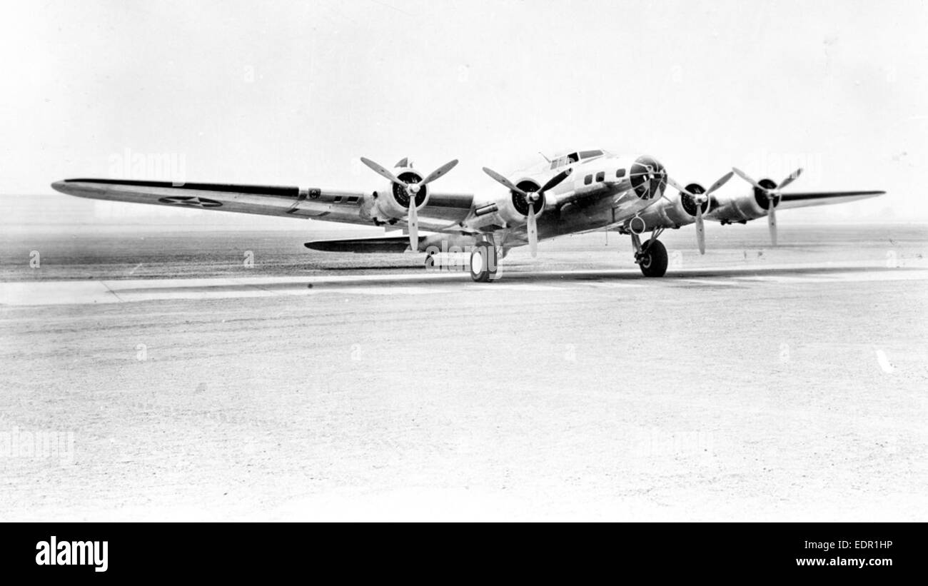 This image shows a Boeing B-17B Flying Fortress, a heavy bomber used ...