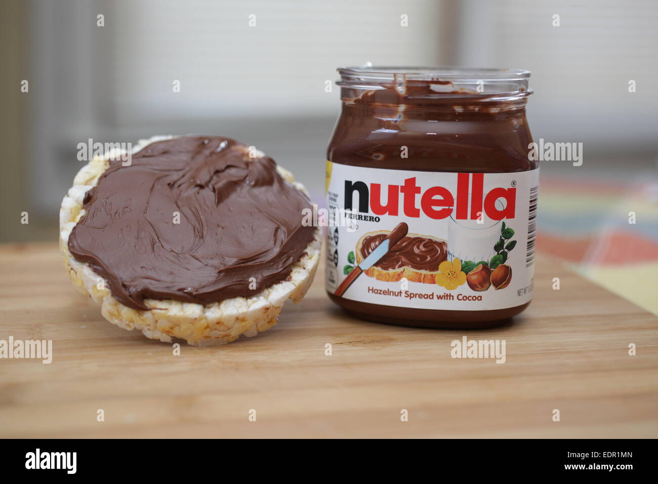 Jar Of Nutella Hazelnut Chocolate Spread on a table Stock Photo - Alamy