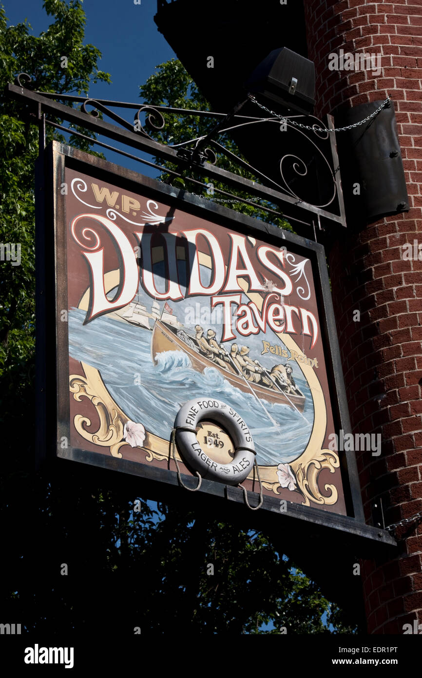 Baltimore, Maryland, Fells Point, Tavern sign on a neighborhood tavern ...