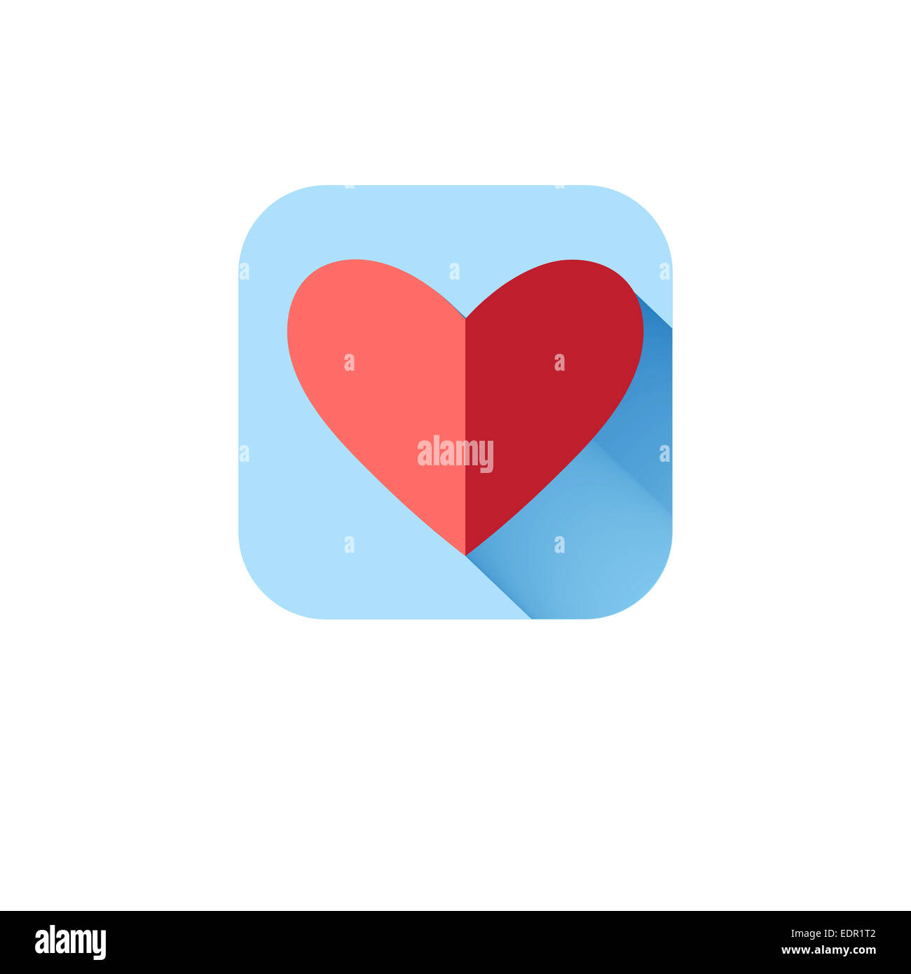 beautiful bright red paper heart icon with shadow Stock Photo - Alamy