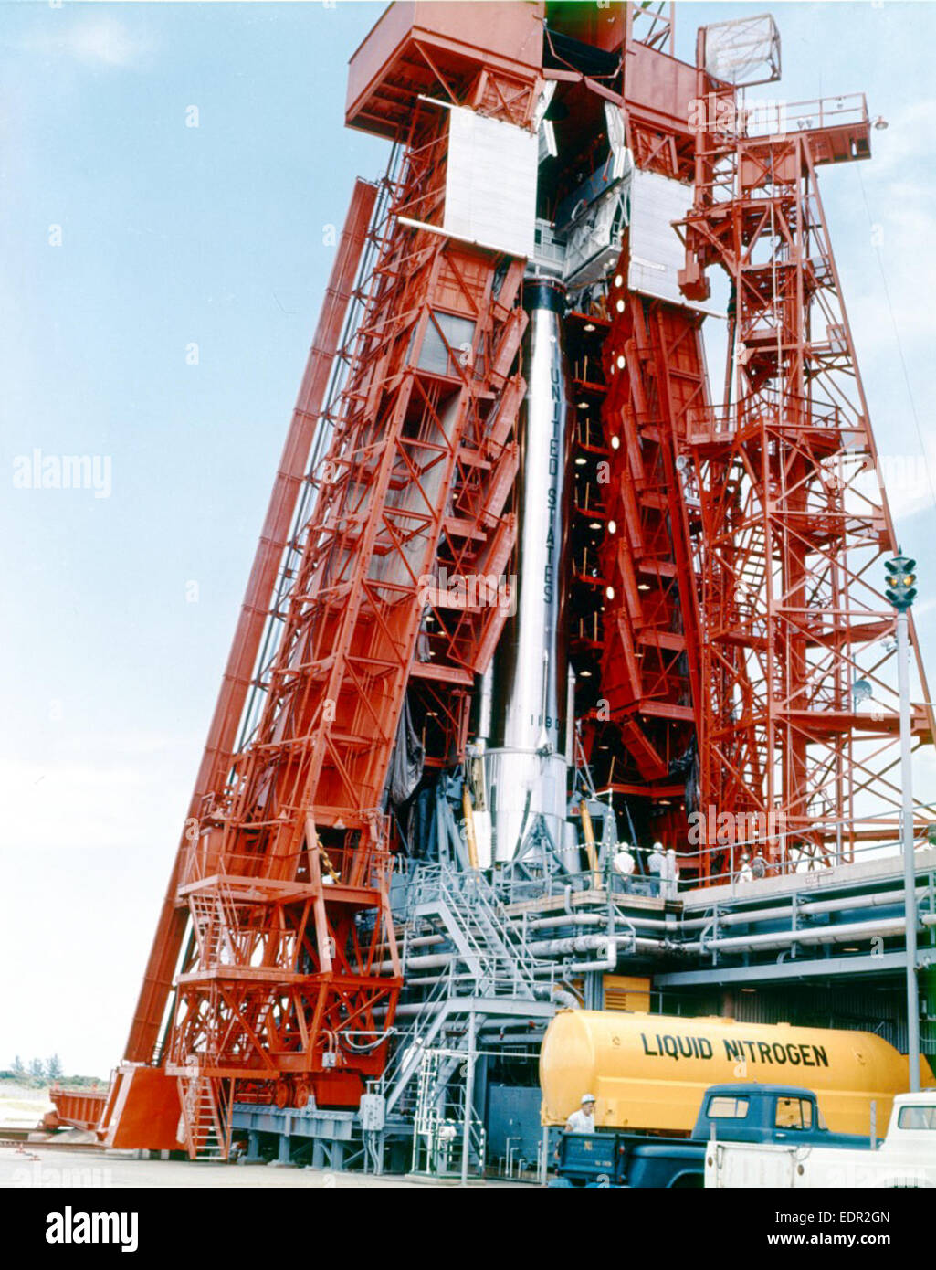 The Mercury-Atlas 8 launch vehicle, shown without its Mercury capsule ...