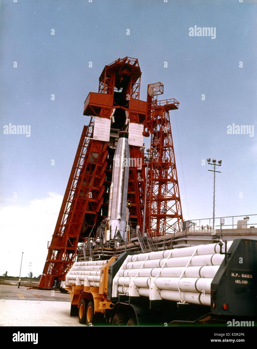 The image captures the Mercury-Atlas rocket, used for NASA's Project ...